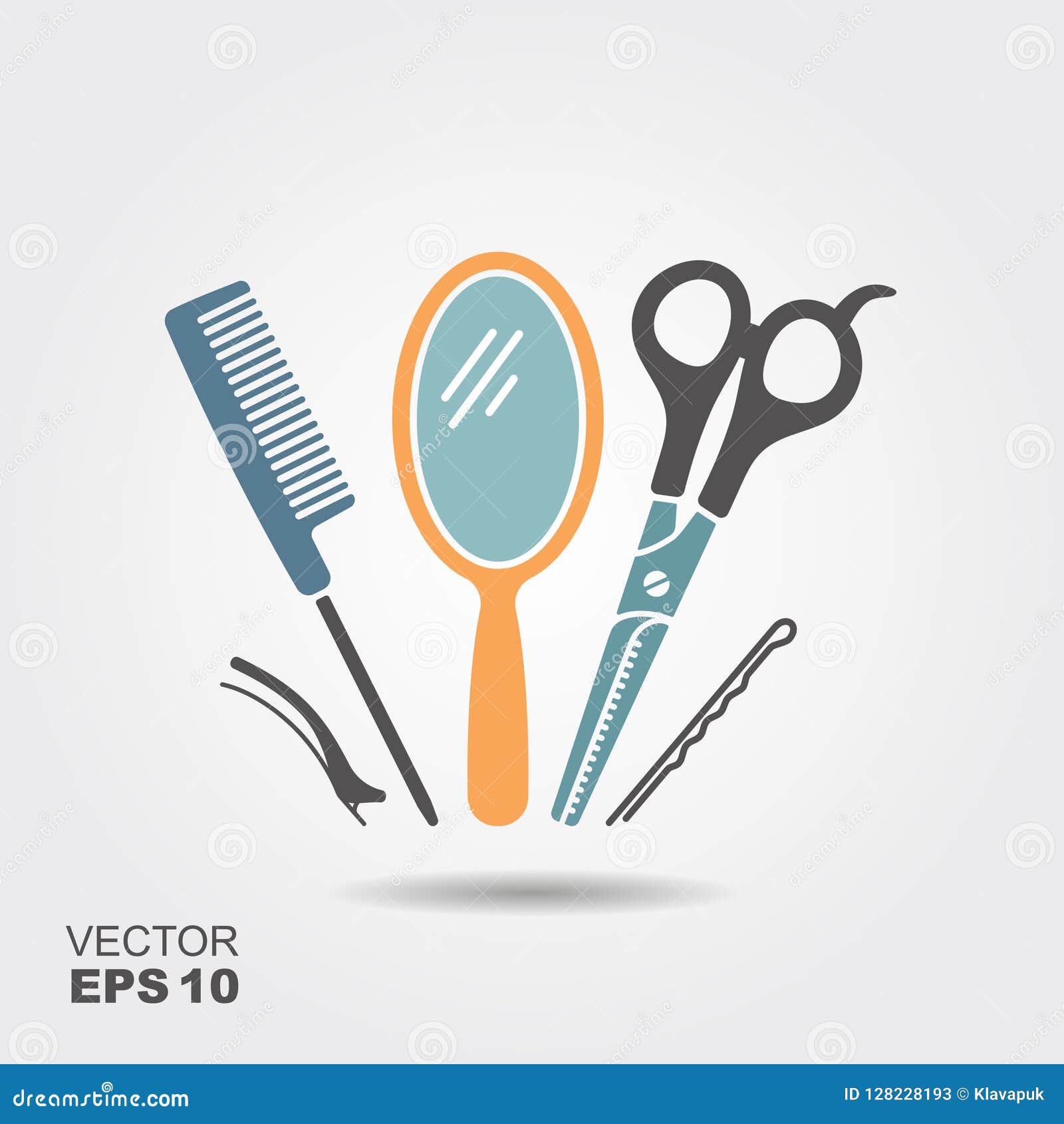 Scissors And Comb Icon, Outline Style Vector Illustration ... Scissors And Comb Icon, Outline Style Vector Illustration ...