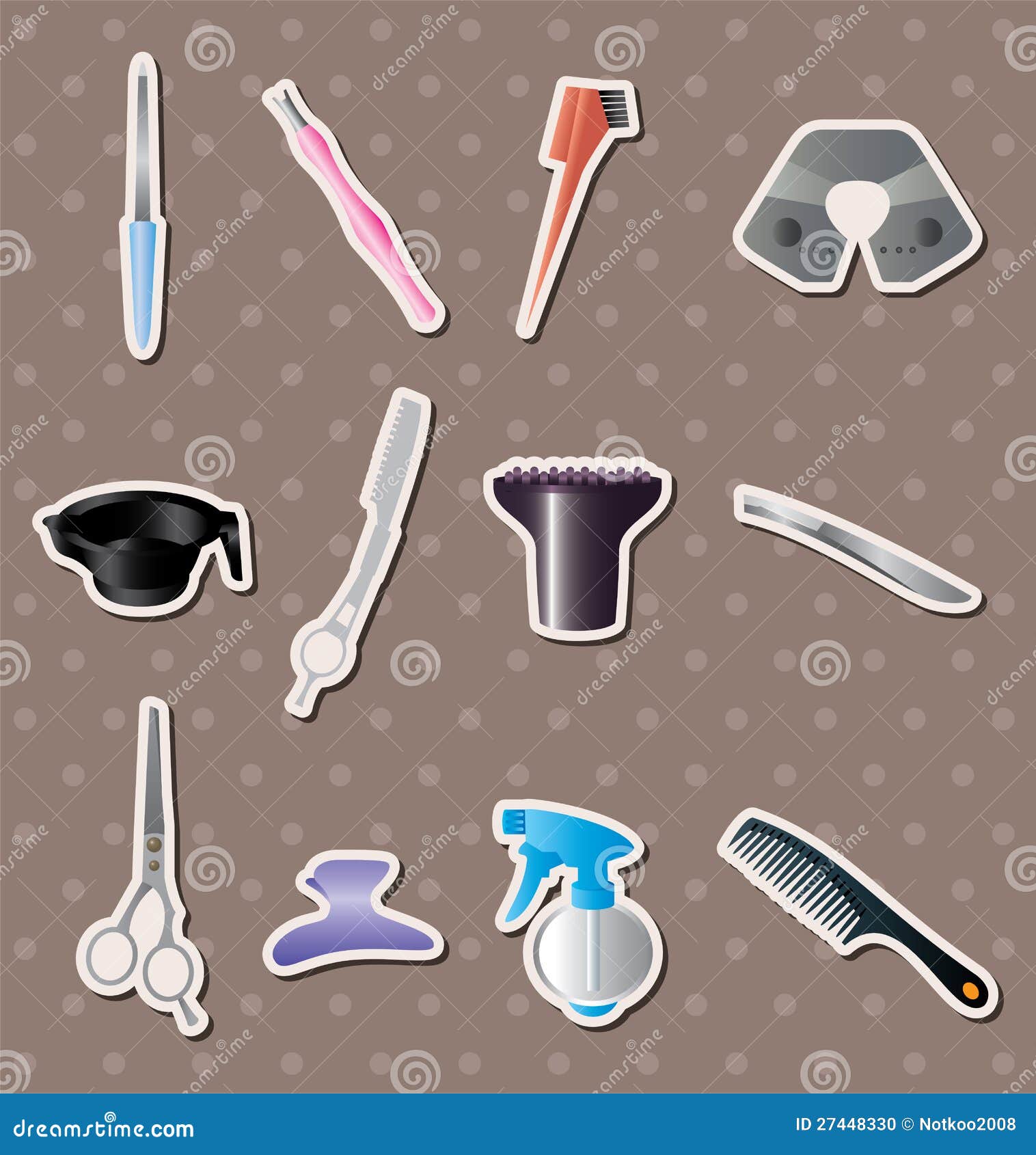 Hairdressing KIT stickers stock vector. Illustration of hairdresser ...