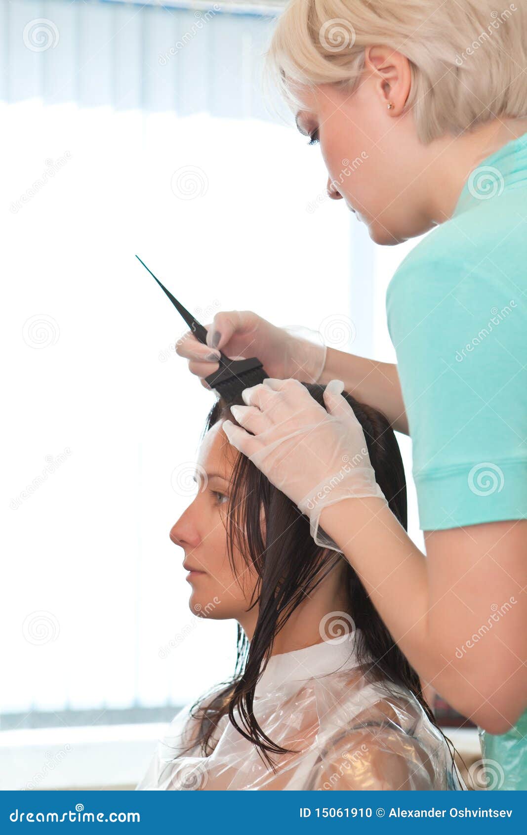 Hairdressing procedure stock photo. Image of barber, brush - 15061910