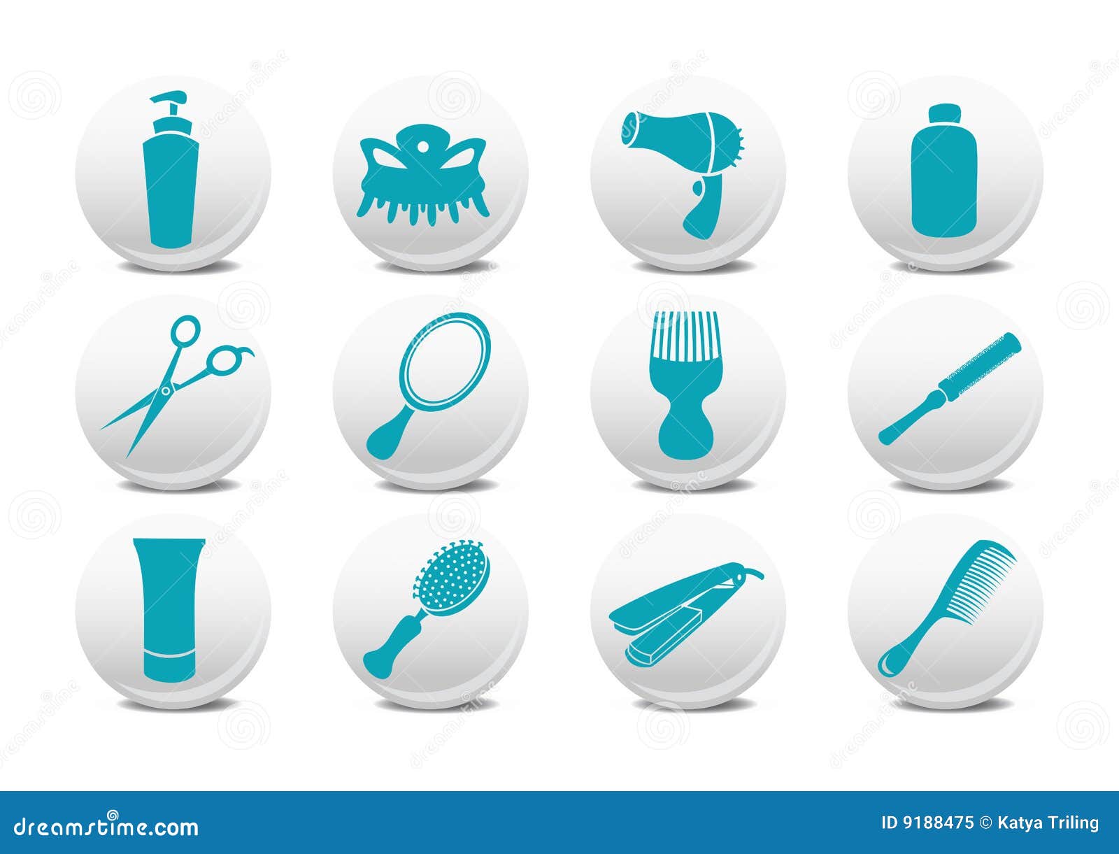 Hairdressing salon buttons stock vector. Illustration of icon - 9188475