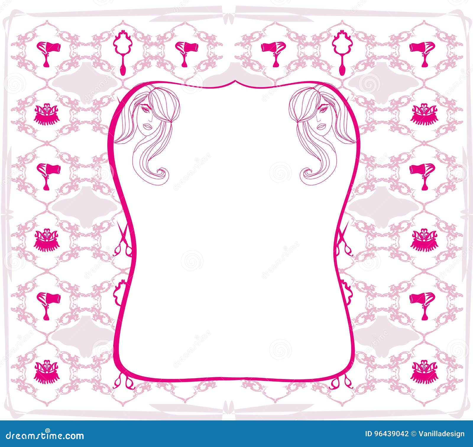 Hairdressing salon frame stock vector. Illustration of head - 96439042