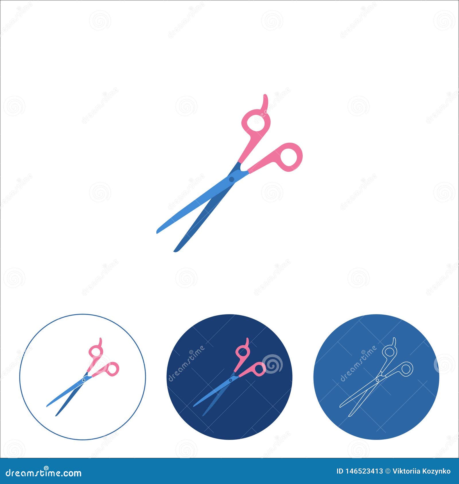 Hairdressing Scissors Icon. Hairdressing Equipment. Vector Illustration ...