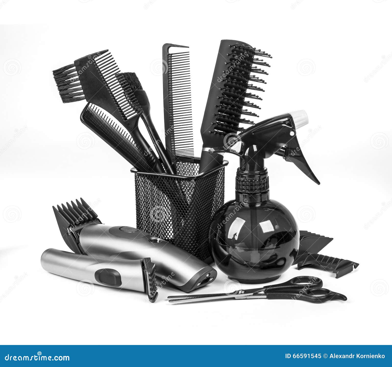 Hairdressing Tools on White Stock Image - Image of barber, background ...