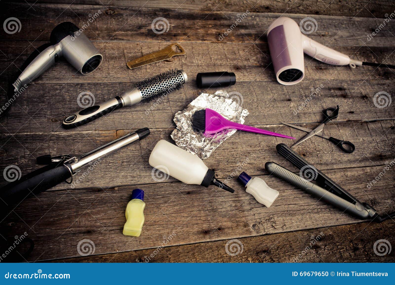 Hairdressing tools stock photo. Image of occupation, hairdresser - 69679650
