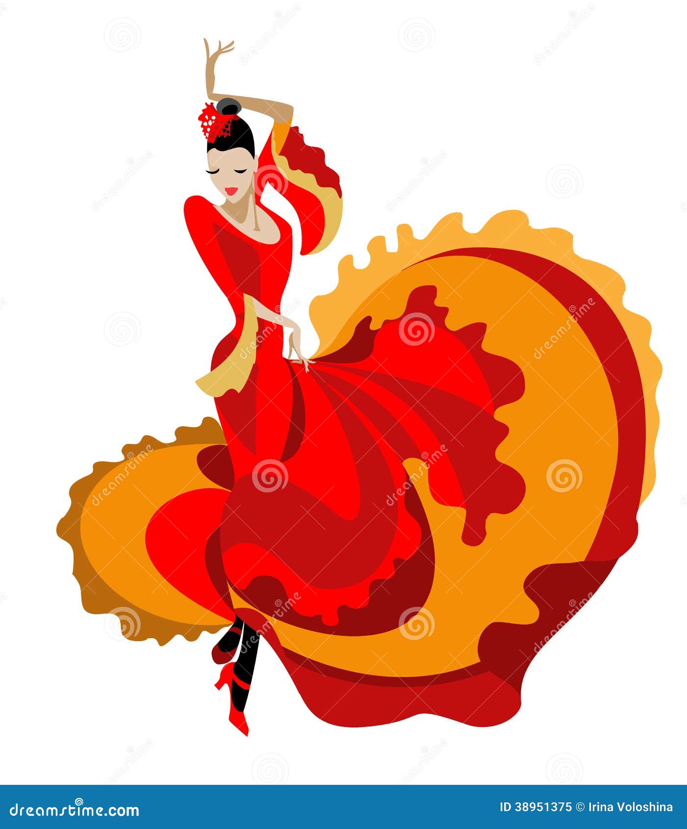 Haired flamenco dancer stock illustration. Illustration of espana ...