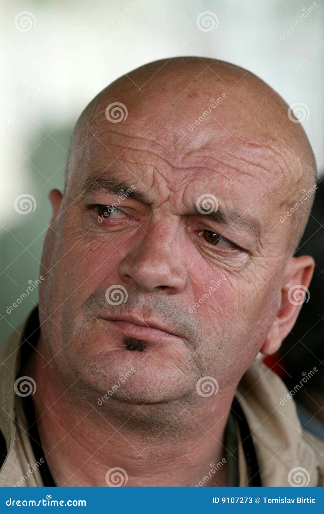 Hairless Serious Man stock image. Image of vertical, head - 9107273