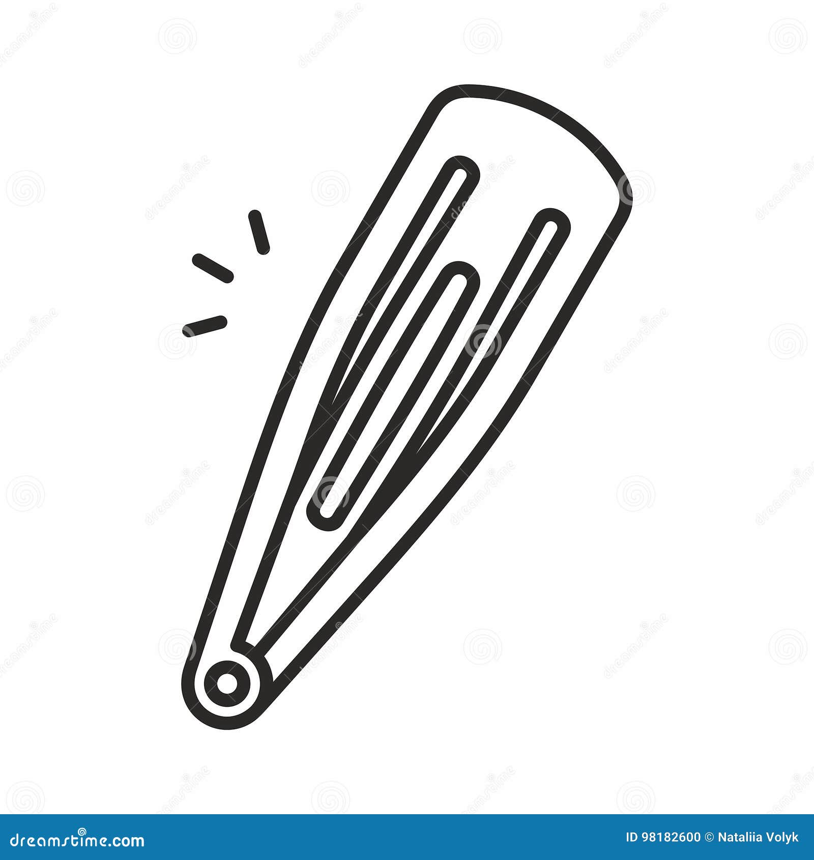 Hairpin vector icon stock vector. Illustration of flower - 98182600