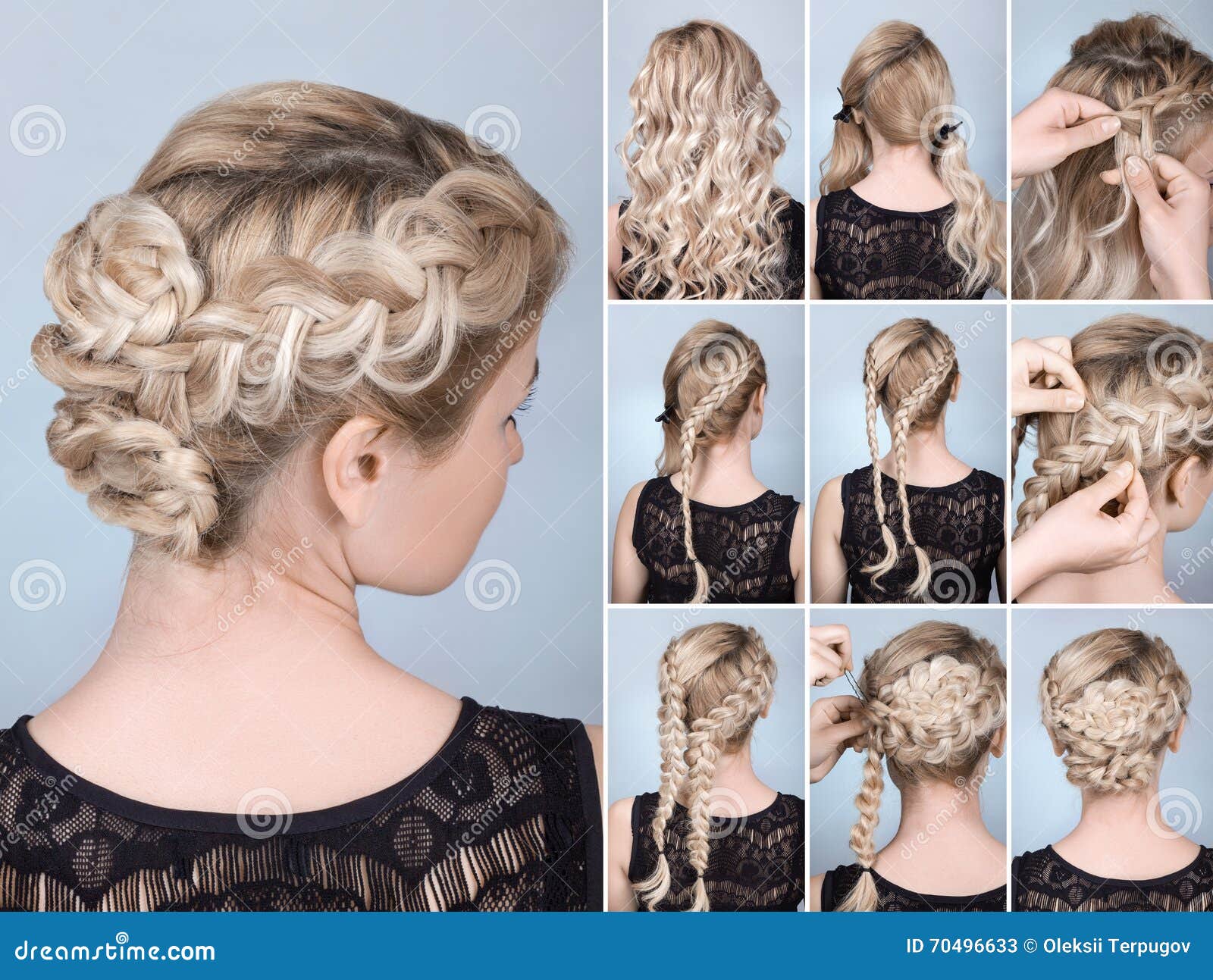 Hairstyle Braid On Curly Hair Tutorial Royalty-Free Stock Photography ...