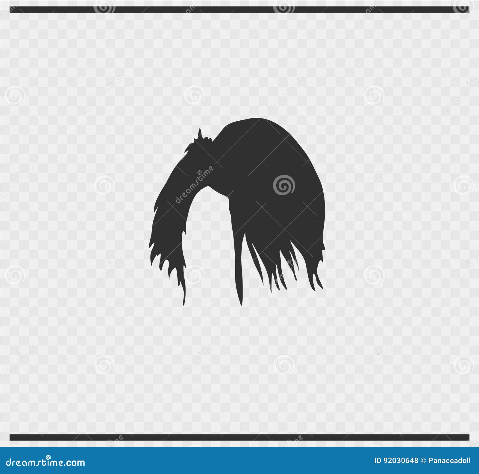 Hairstyle Icon Black Color on Transparent Stock Vector - Illustration ...