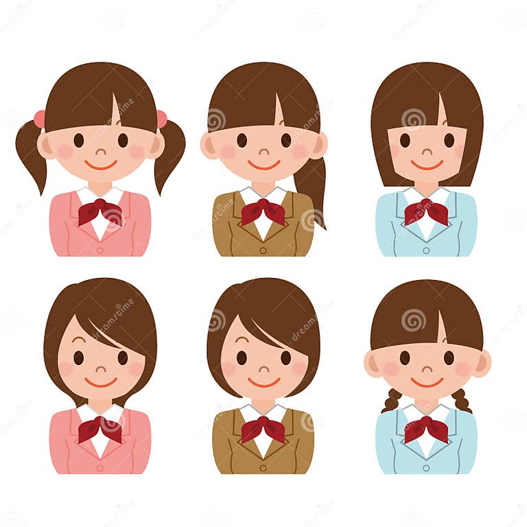 Hairstyle Set Of Women Stock Vector Illustration Of Haircut 79046079
