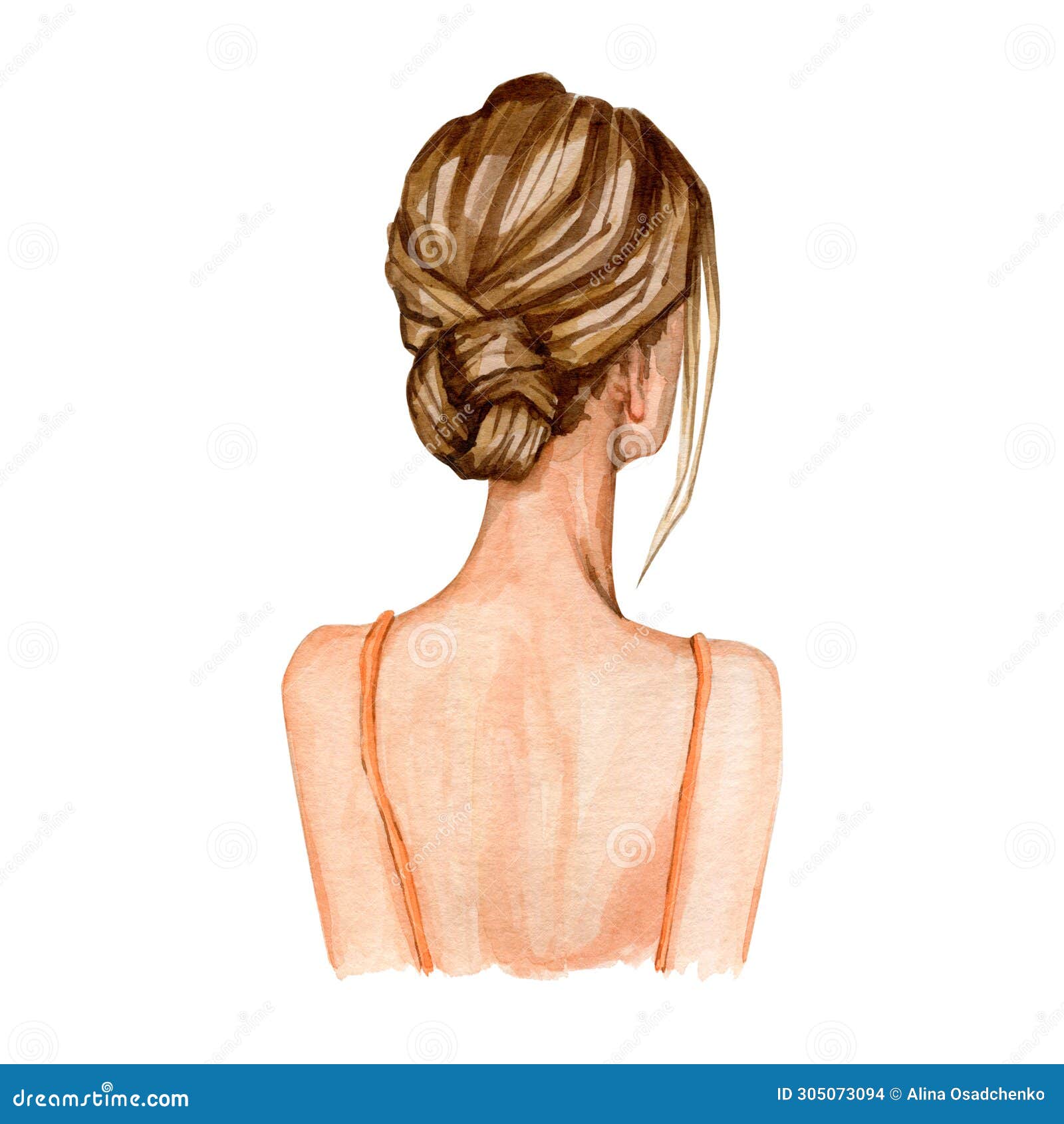Hairstyle Watercolor Illustration Stock Illustration Illustration Of