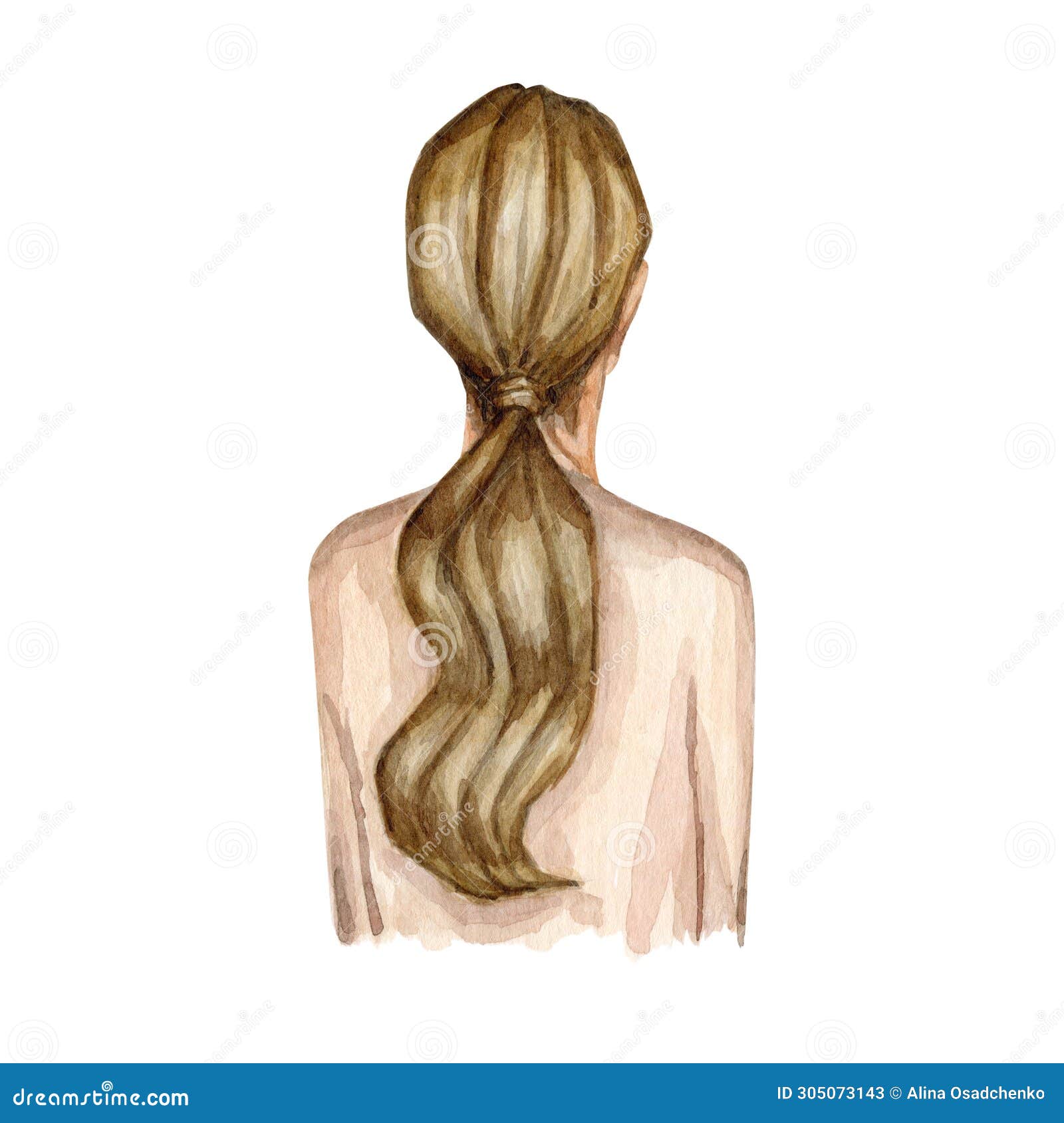 Hairstyle Watercolor Illustration Stock Illustration Illustration Of