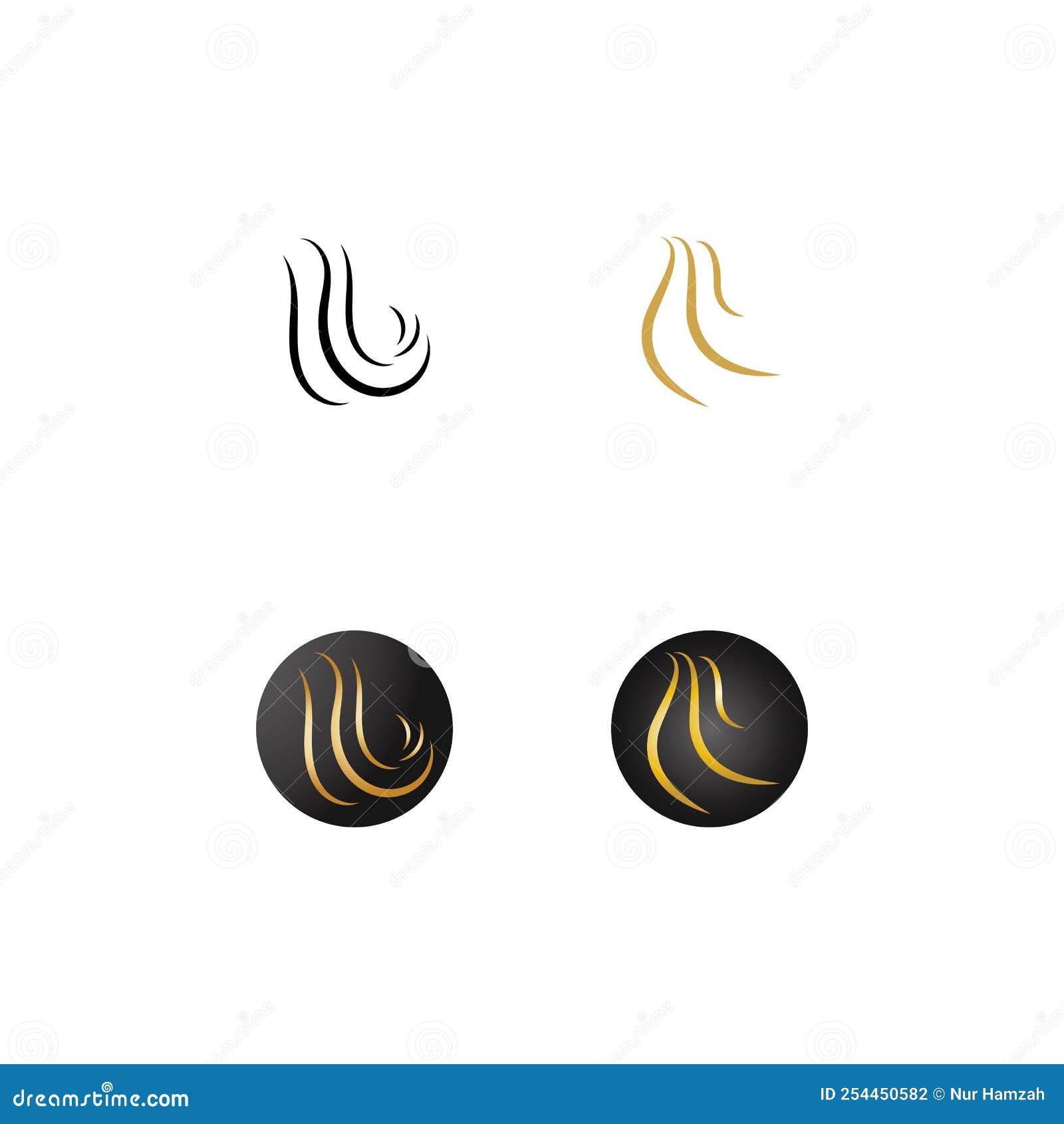 Hairstyle Wave Vector Illustration Template Stock Vector - Illustration ...