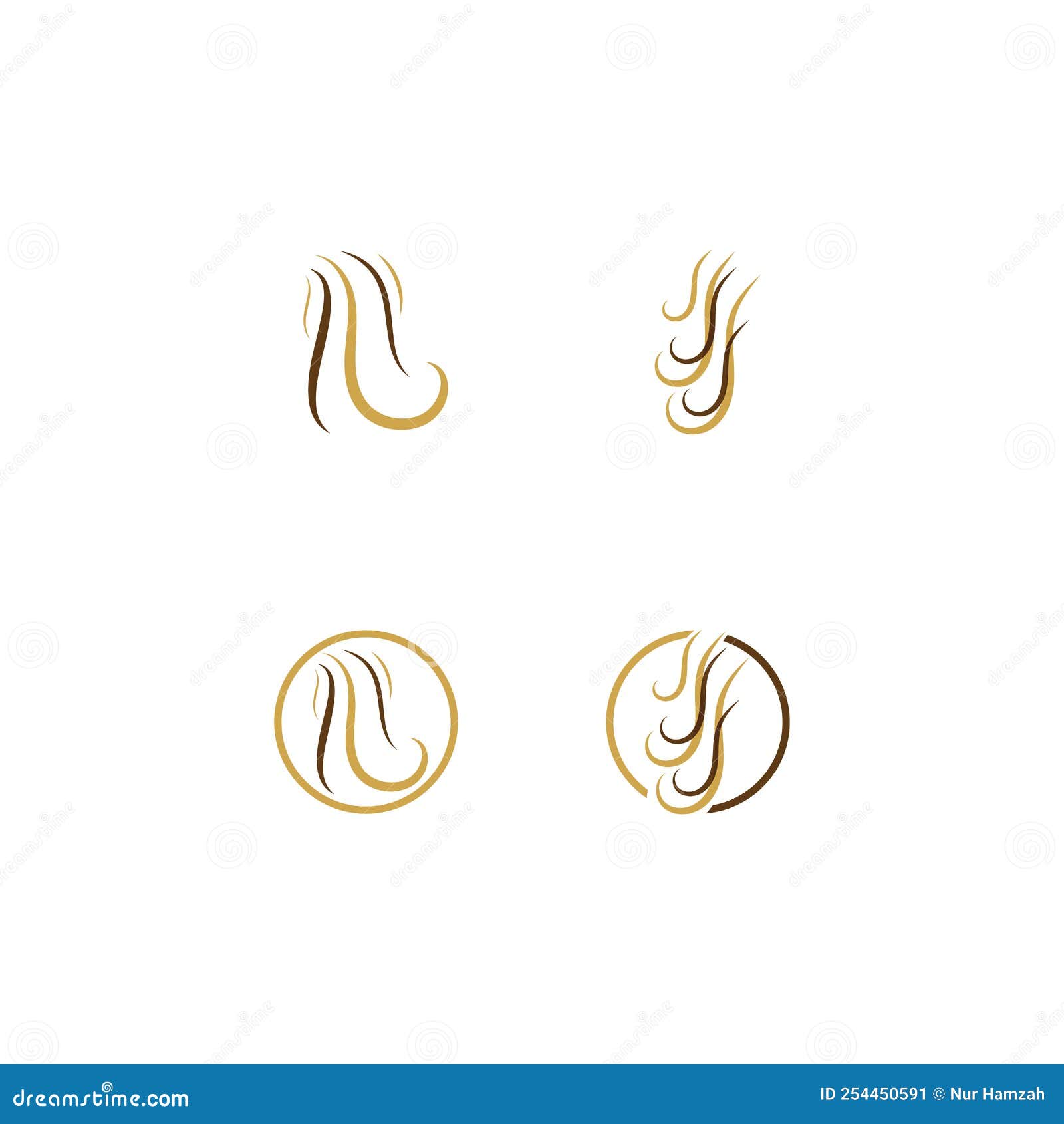 Hairstyle Wave Vector Illustration Template Stock Vector - Illustration ...