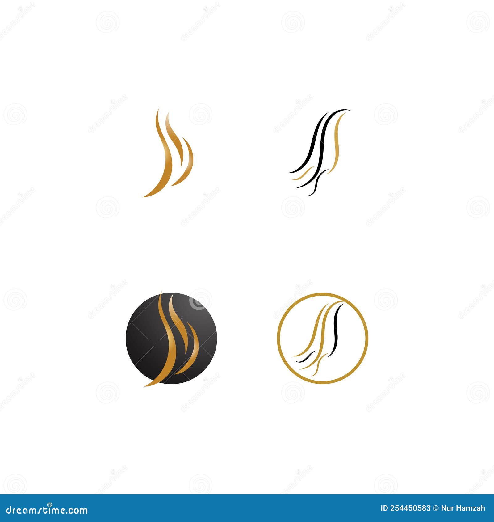 Hairstyle Wave Vector Illustration Template Stock Vector - Illustration ...