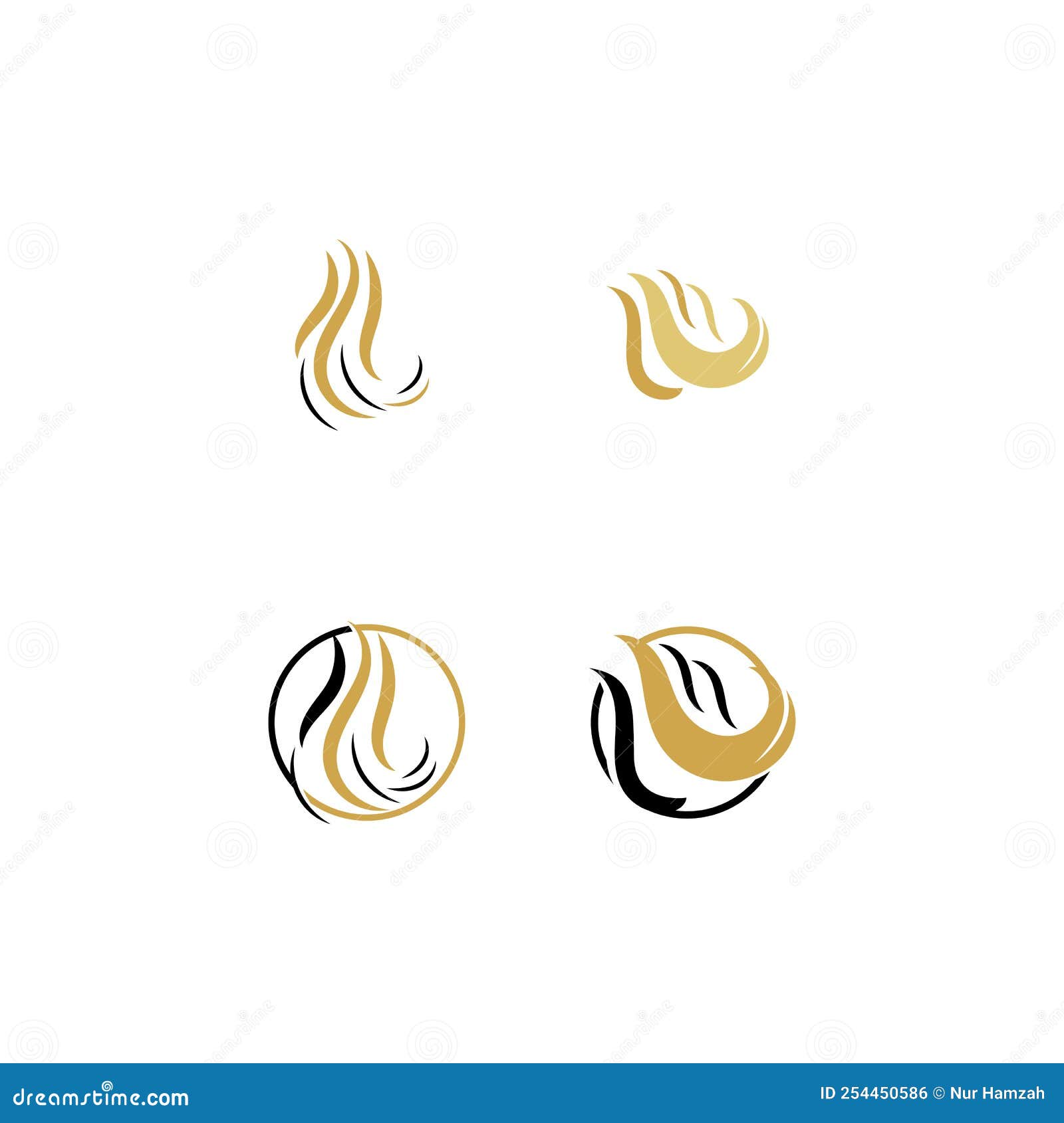 Hairstyle Wave Vector Illustration Template Stock Vector - Illustration ...