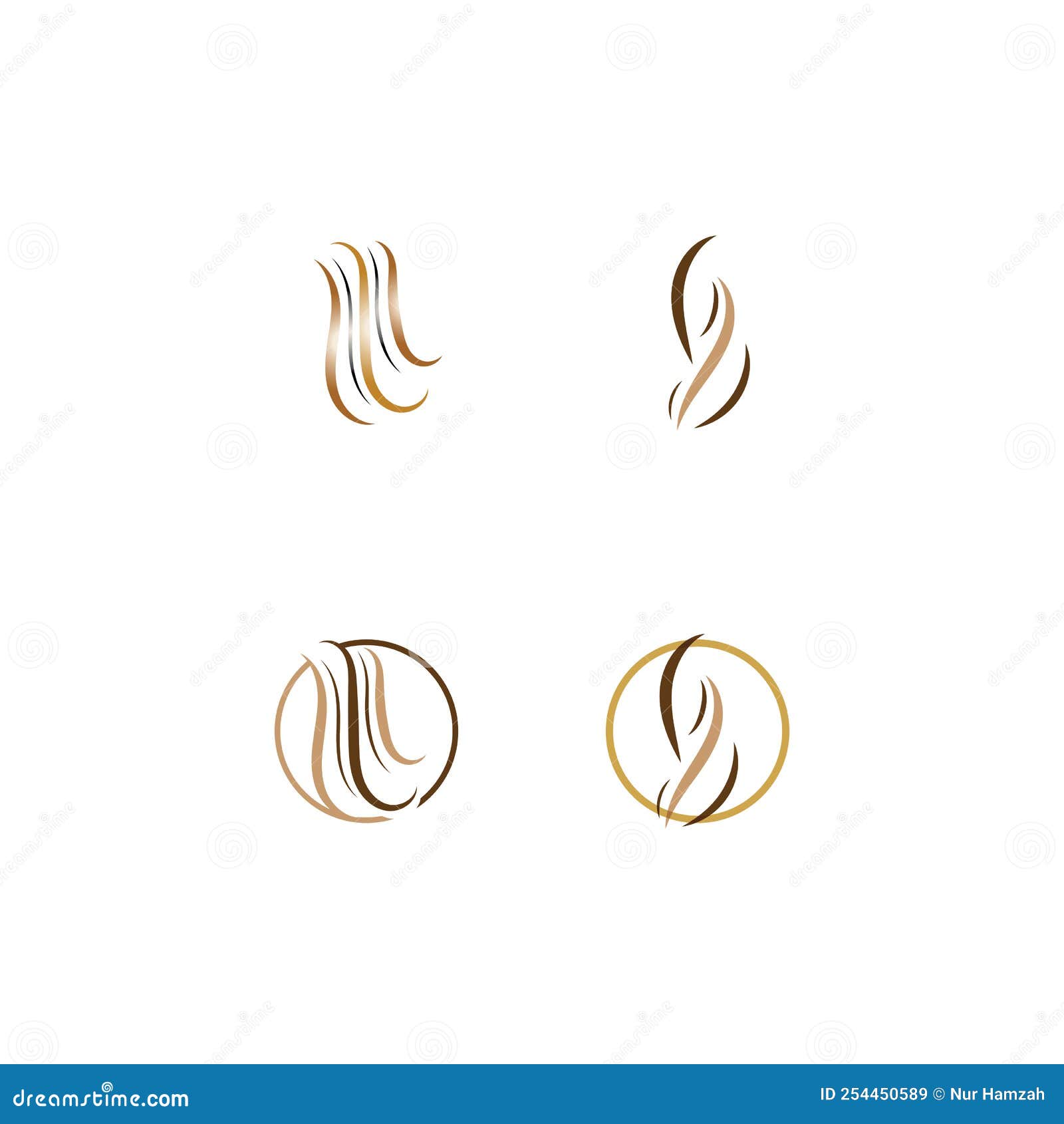 Hairstyle Wave Vector Illustration Template Stock Vector - Illustration ...