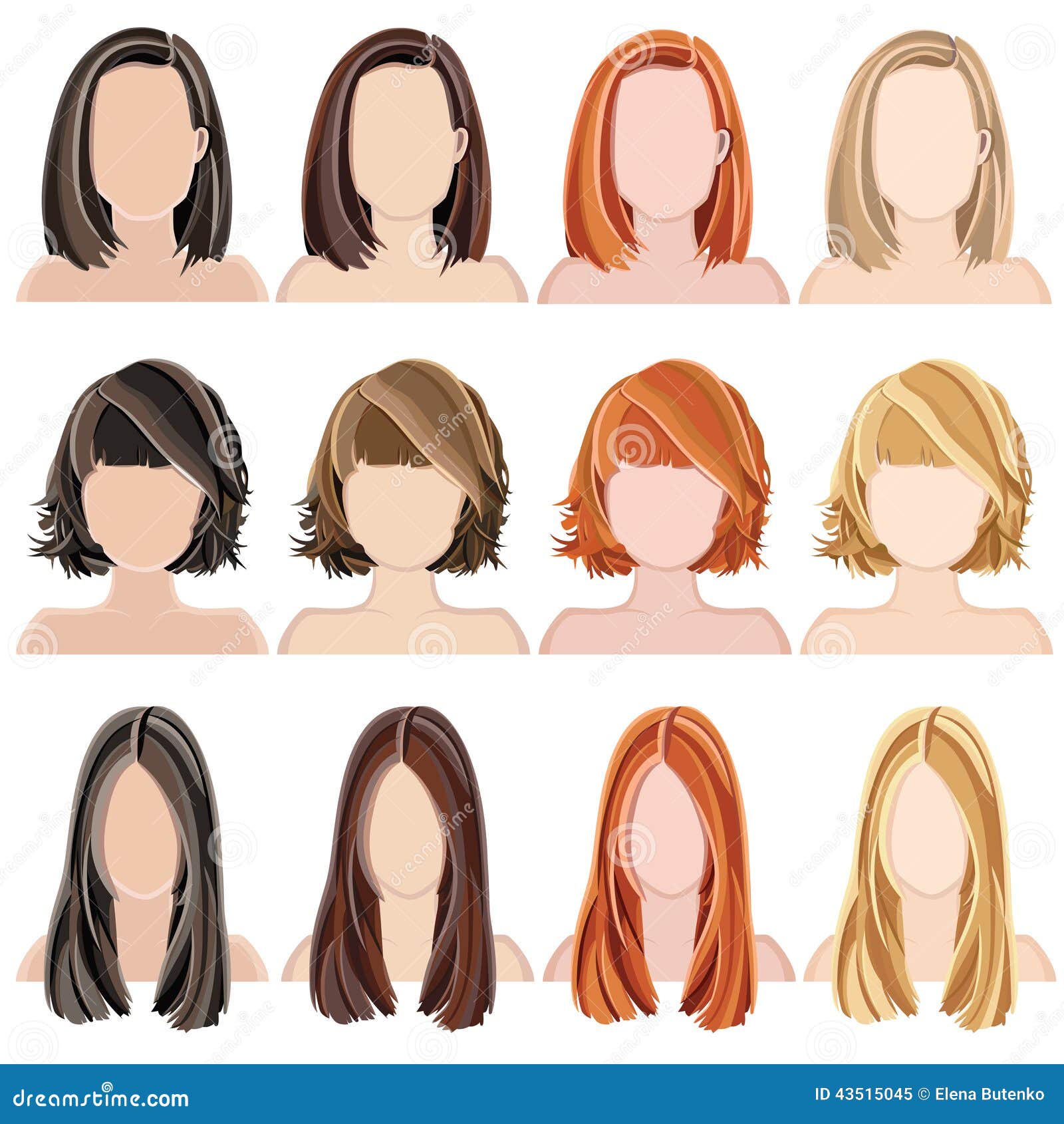 Hairstyles Stock Vector Image 43515045