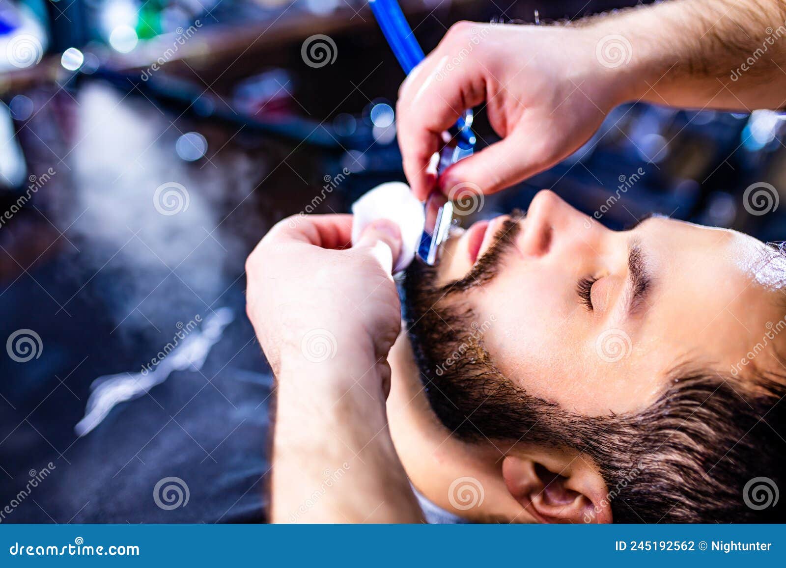 Hairstylist Cutting Hair of Male Customer at Barber Shop Stock Photo ... Hairstylist Cutting Hair of Male Customer at Barber Shop Stock Photo ...