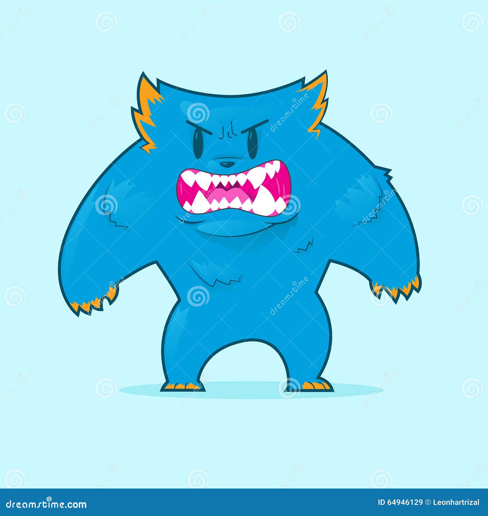 Hairy Monster Cartoon Vector | CartoonDealer.com #64946129