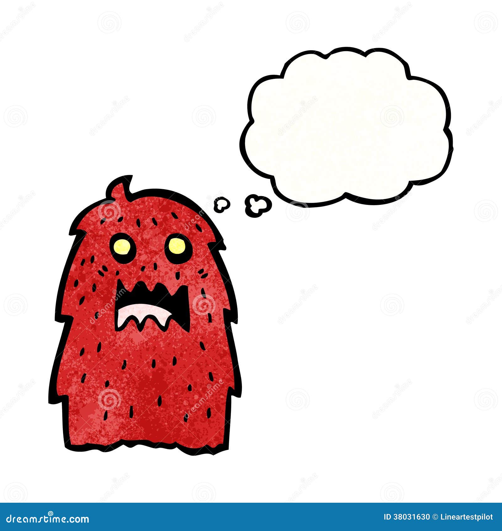 Hairy red monster cartoon stock vector. Illustration of cheerful - 38031630