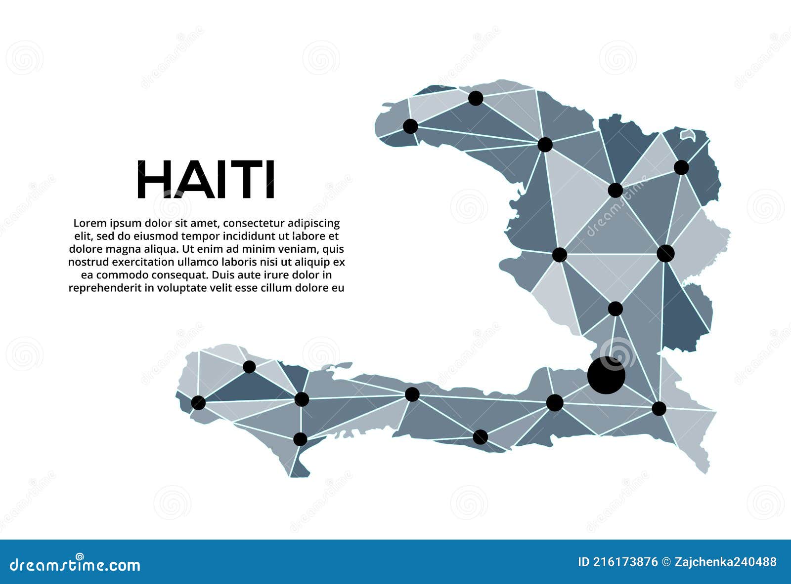 Haiti Communication Network Map. Vector Image of a Low Poly Global Map ...