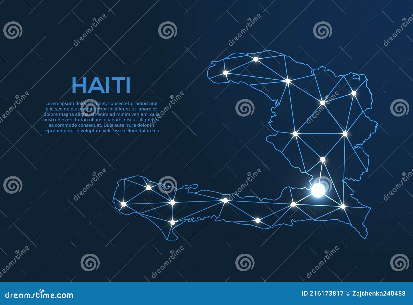 Haiti Communication Network Map. Vector Image Of A Low Poly Global Map ...