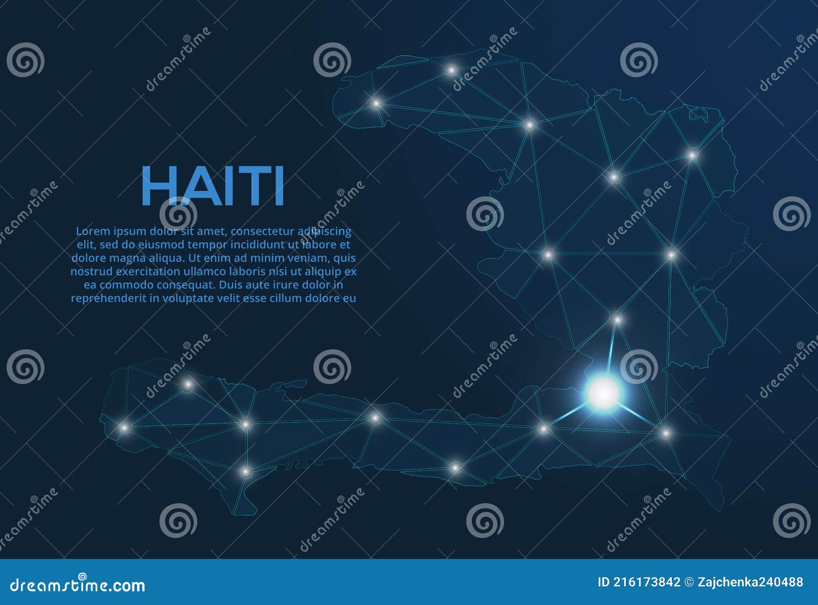 Haiti Communication Network Map. Vector Image Of A Low Poly Global Map ...
