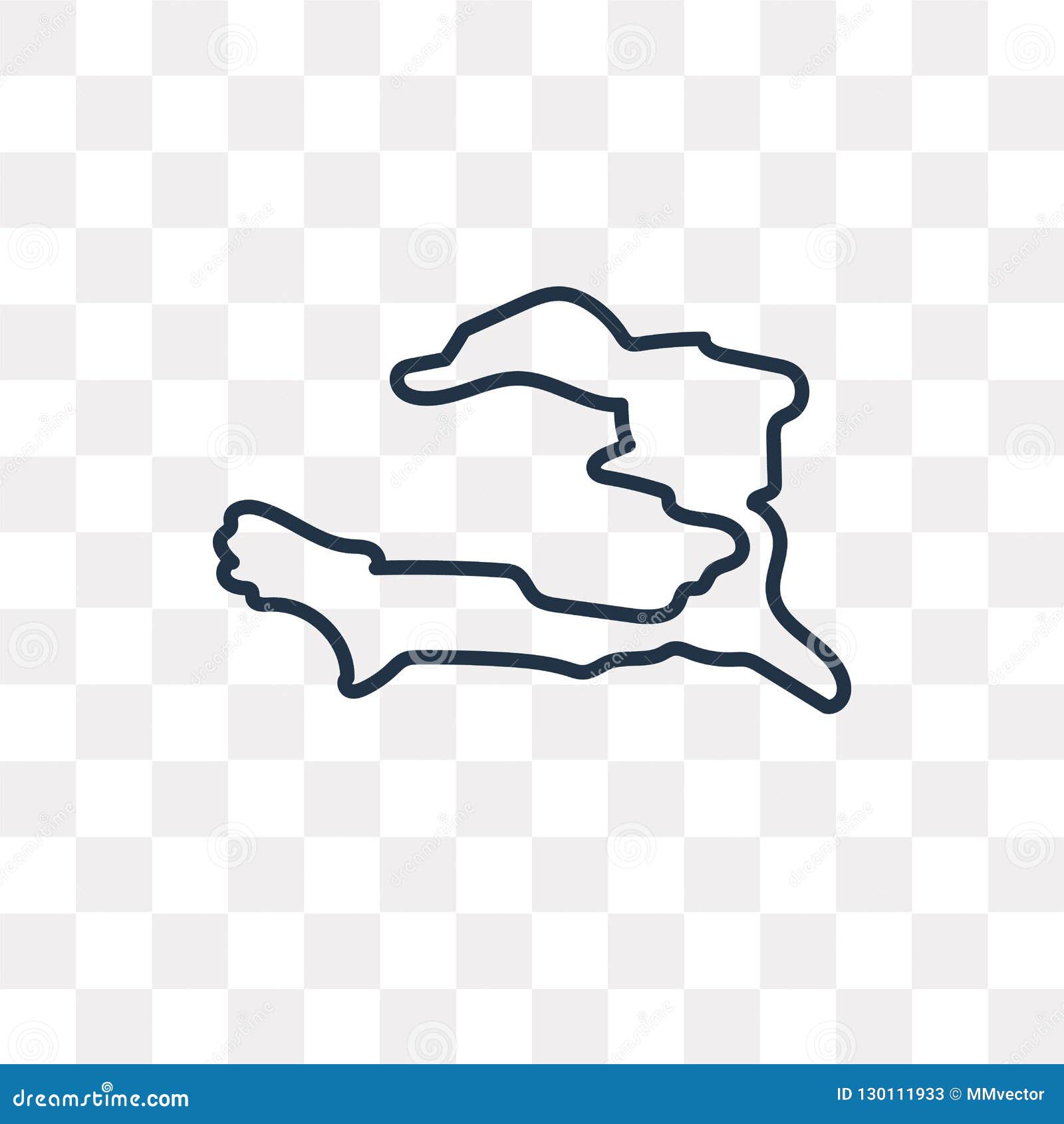 Haiti Map Vector Icon Isolated On Transparent Background, Linear ...