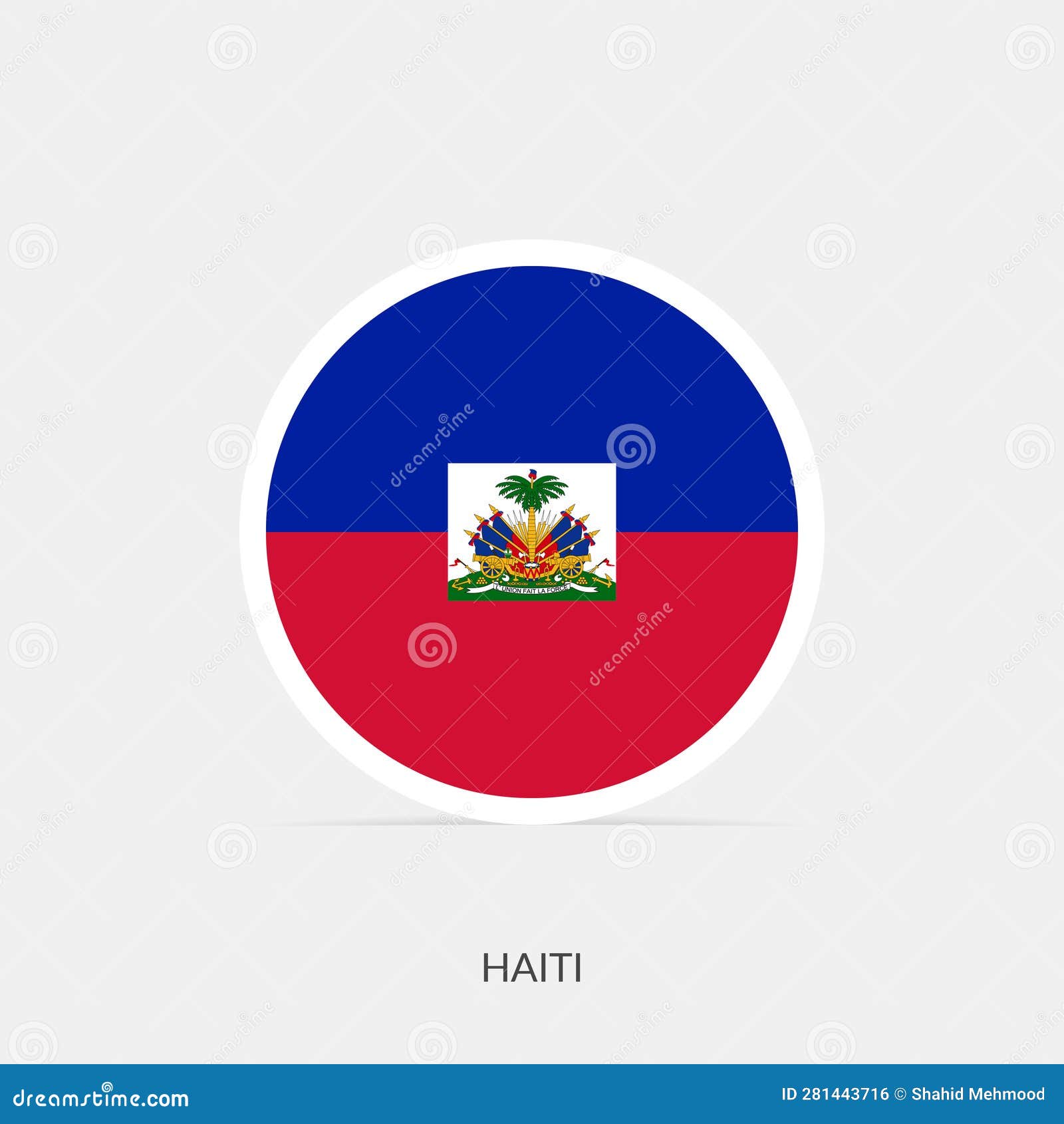 Haiti Round Flag Icon with Shadow Stock Vector - Illustration of ...