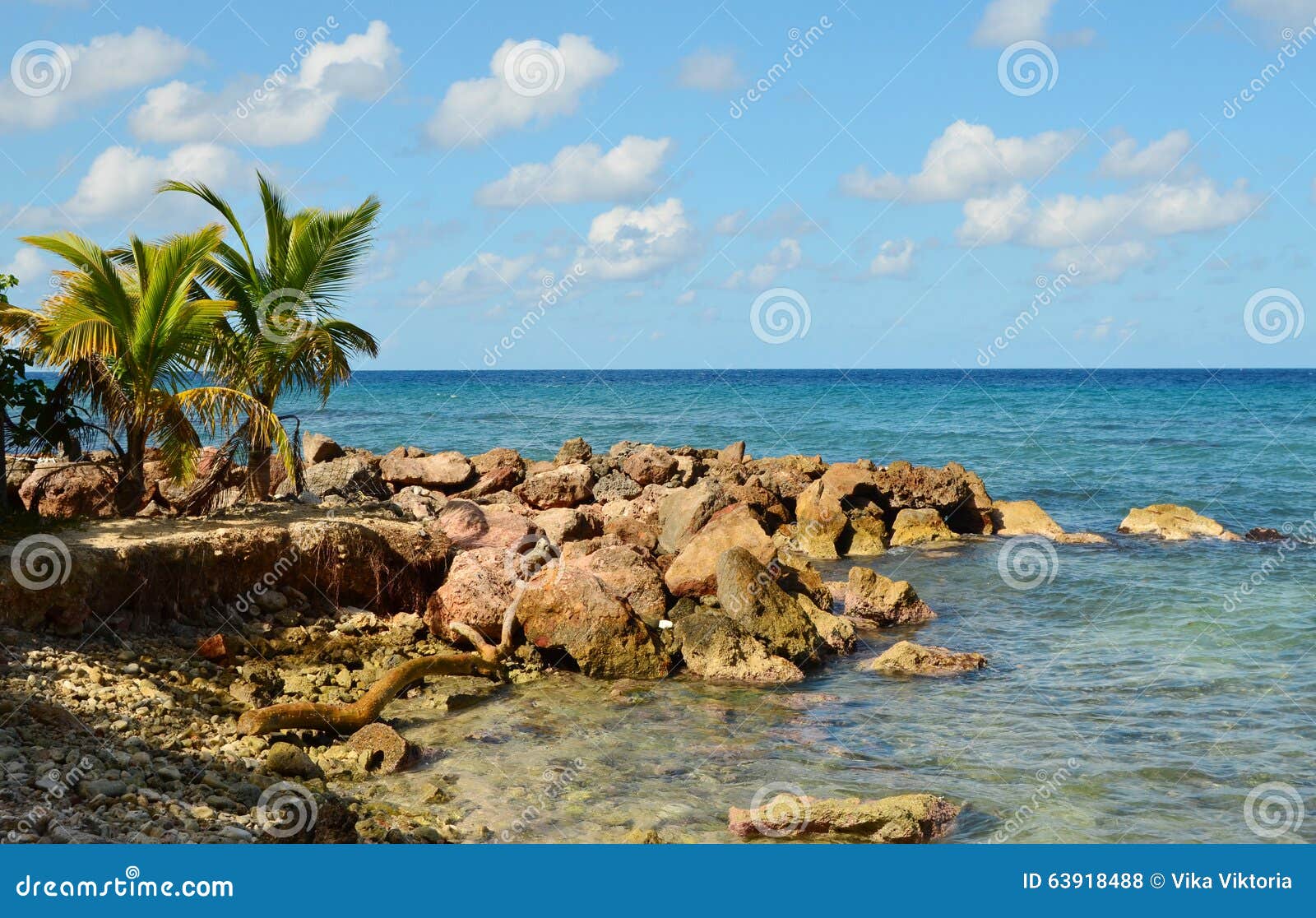 Haitian Rocky Shore stock photo. Image of ocean, shoreline - 63918488
