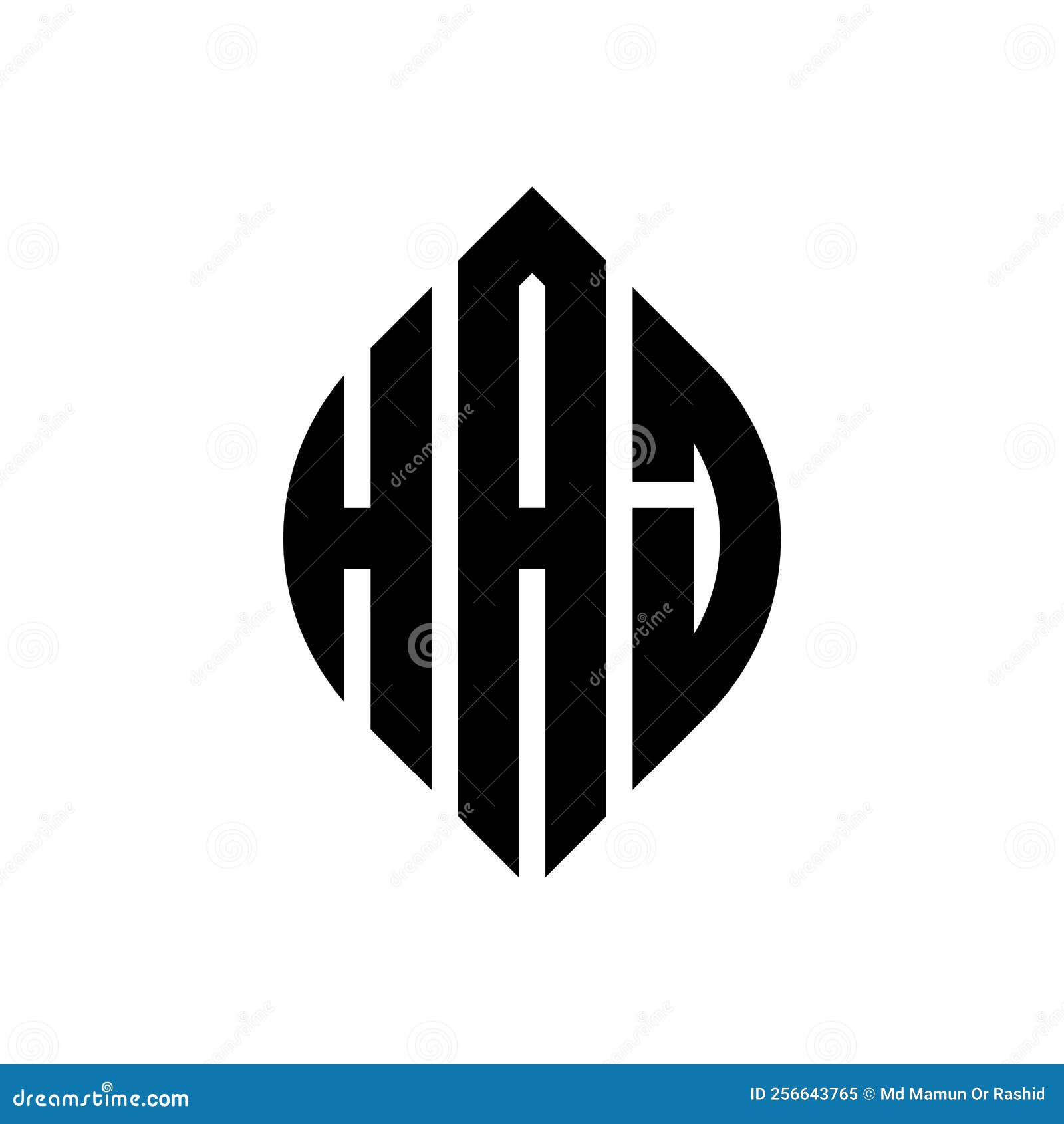 HAJ Circle Letter Logo Design with Circle and Ellipse Shape. HAJ ...