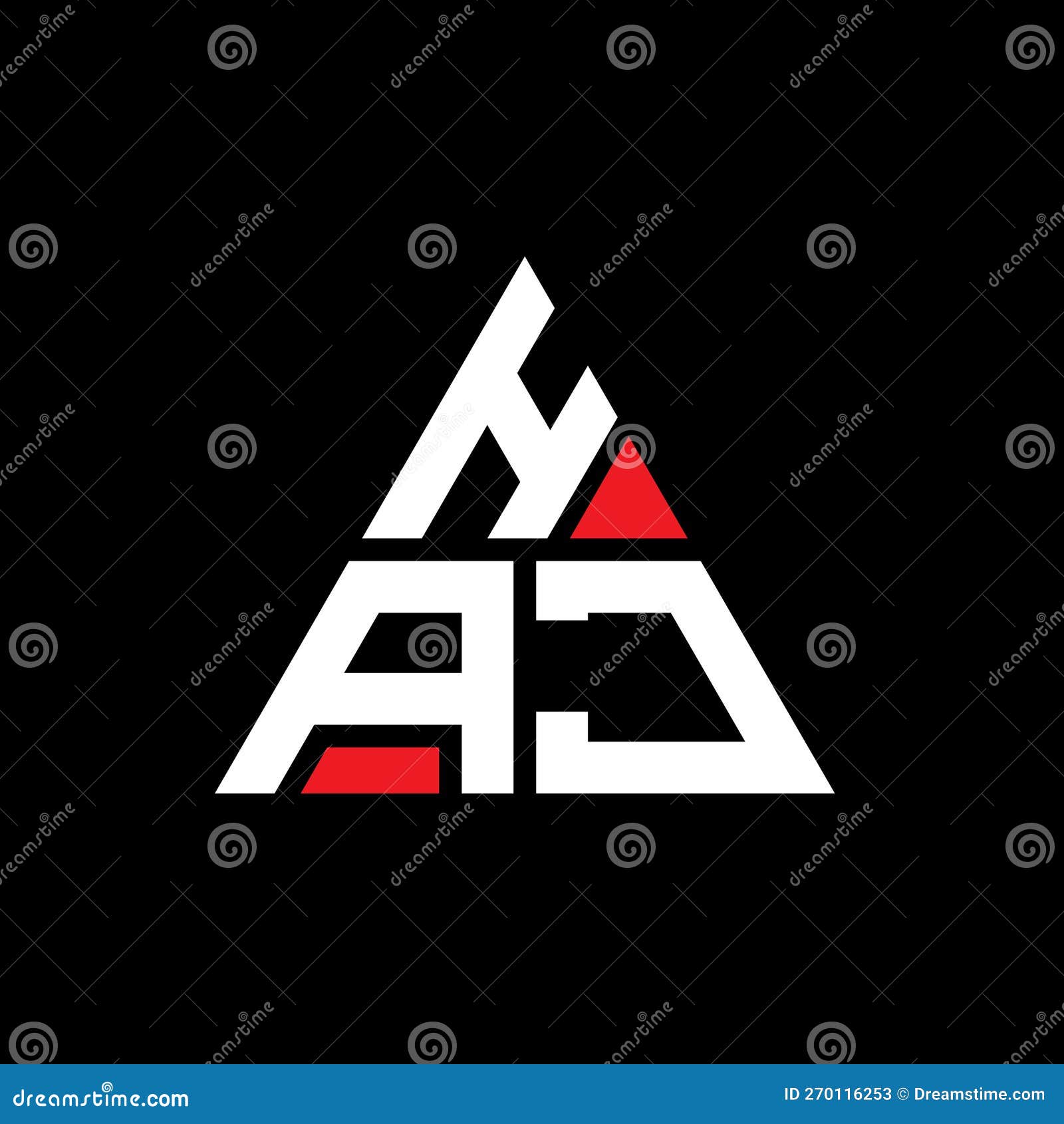 HAJ Triangle Letter Logo Design with Triangle Shape. HAJ Triangle Logo ...