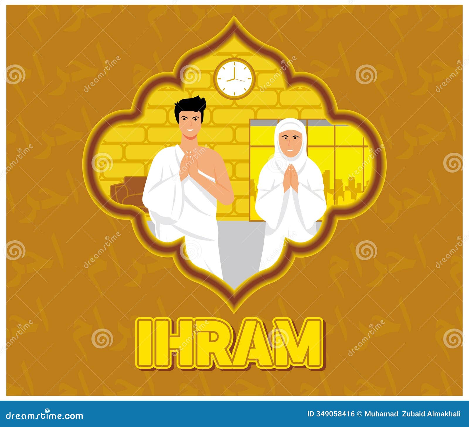 Hajj Guide App Onboarding Screen User. Flat Vector Modern Stock ...