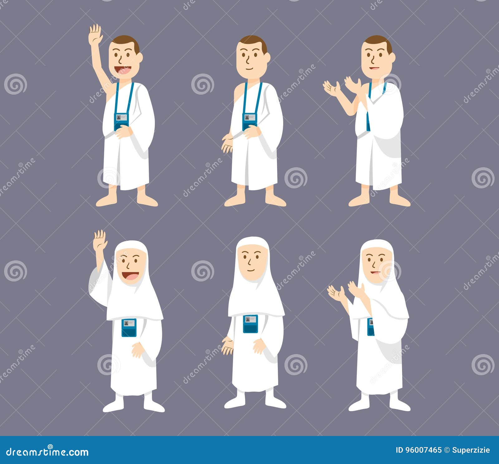 Hajj Pilgrimage Character Cartoon Vector | CartoonDealer.com #96007465