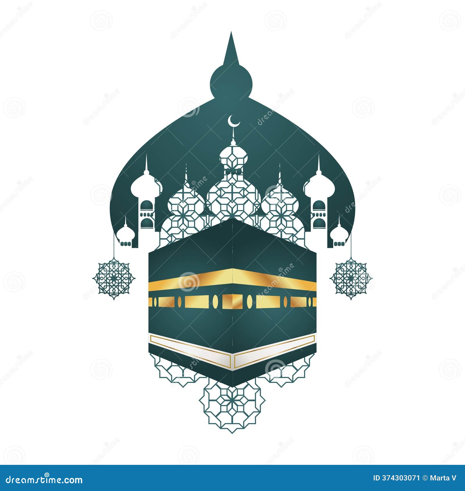 One Of The Rituals Of The Hajj Pilgrimage. Cartoon Vector ...