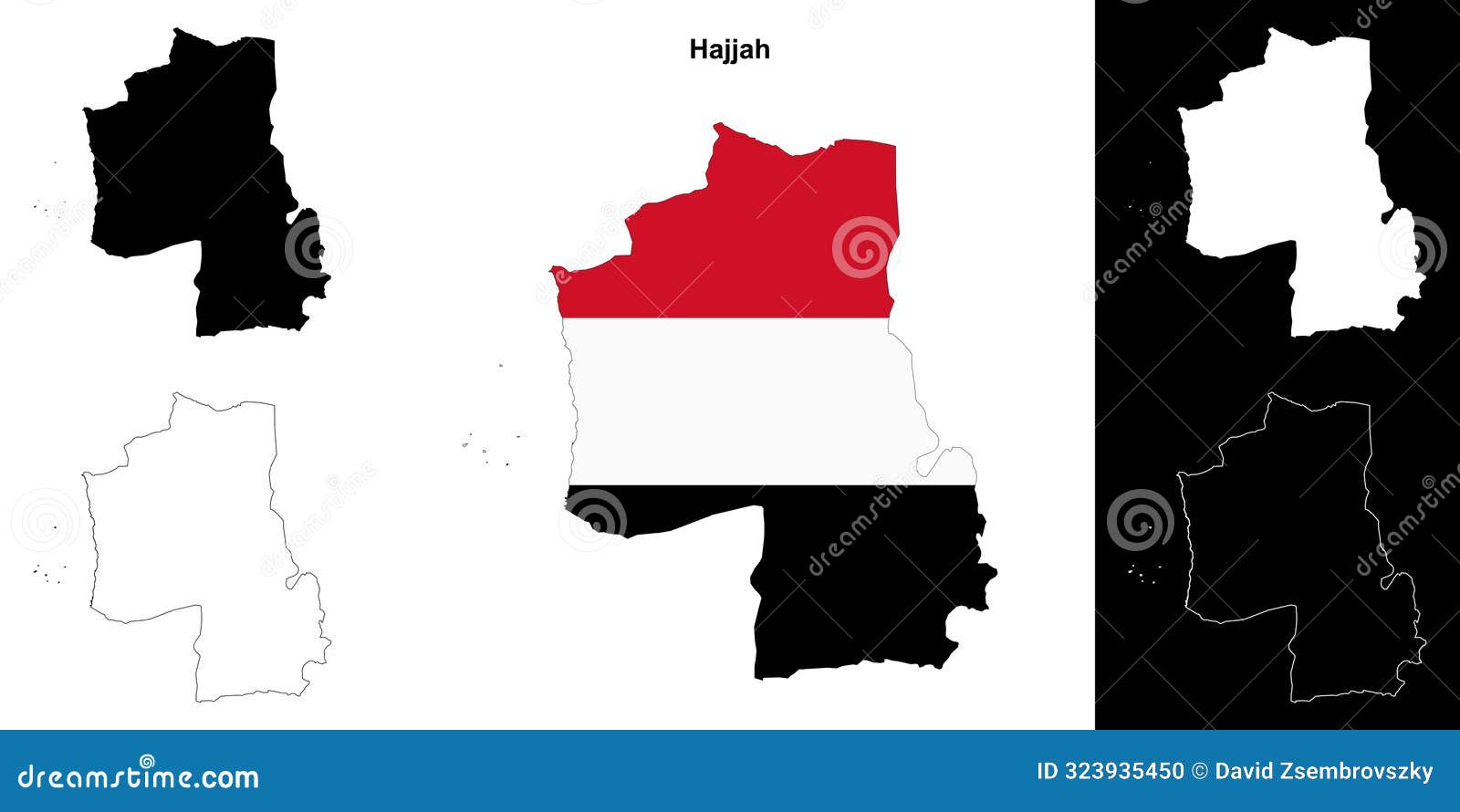 Hajjah outline map stock illustration. Illustration of template - 323935450