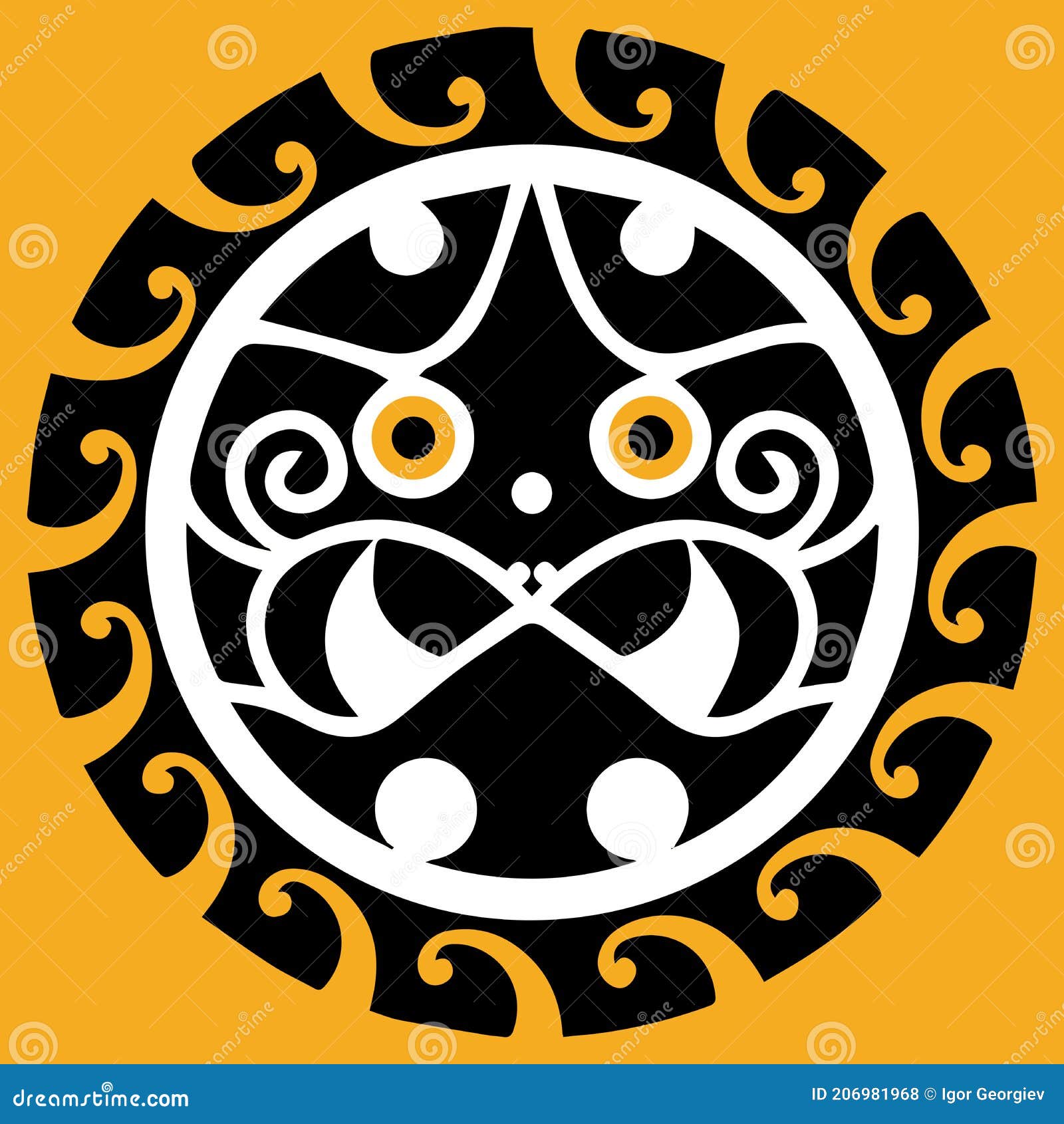 Maori Sun Tattoo Flash. Set of Labels and Elements. Vector Set ...