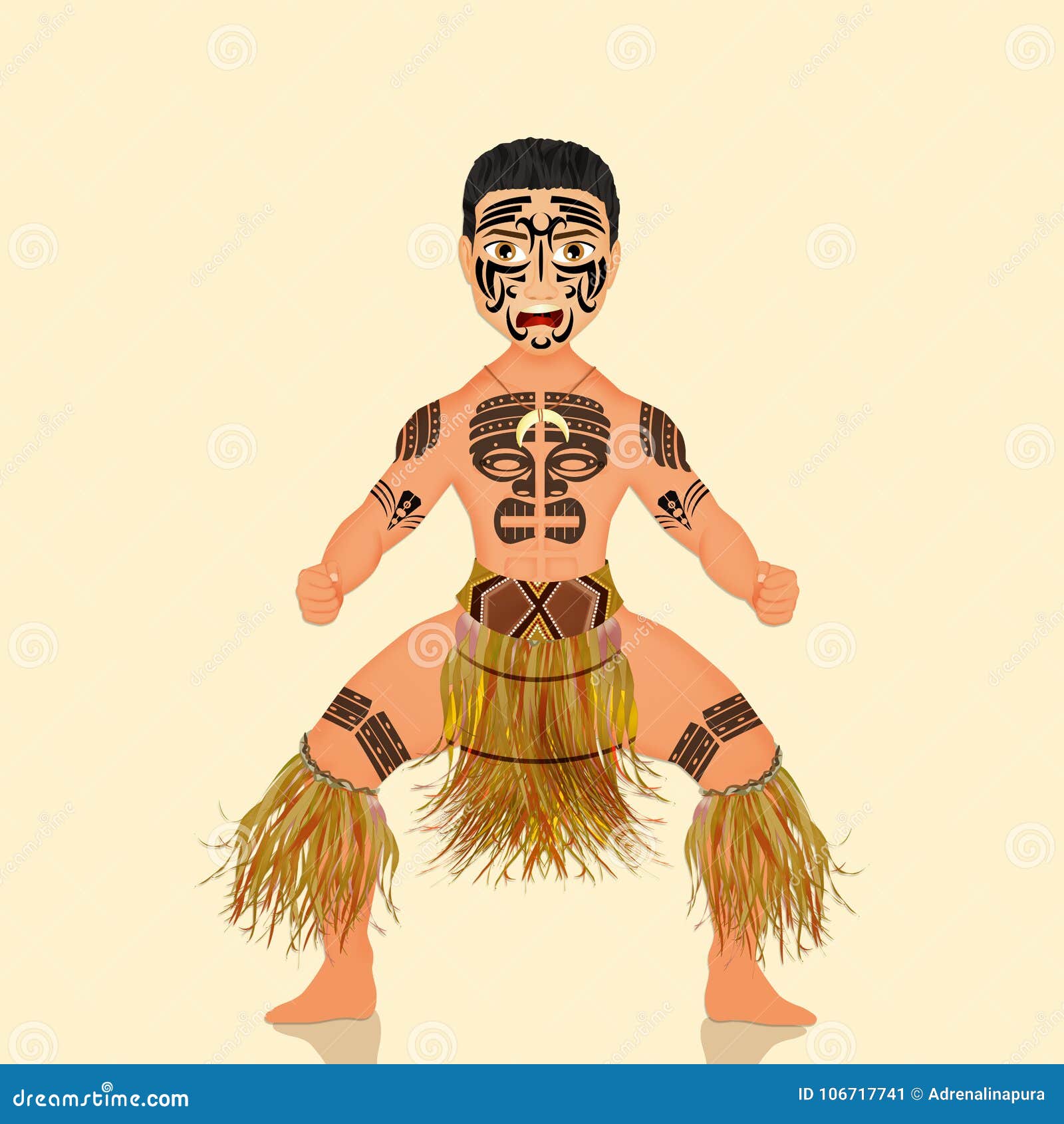 Haka Warrior Dance Stock Illustration | CartoonDealer.com #106717741