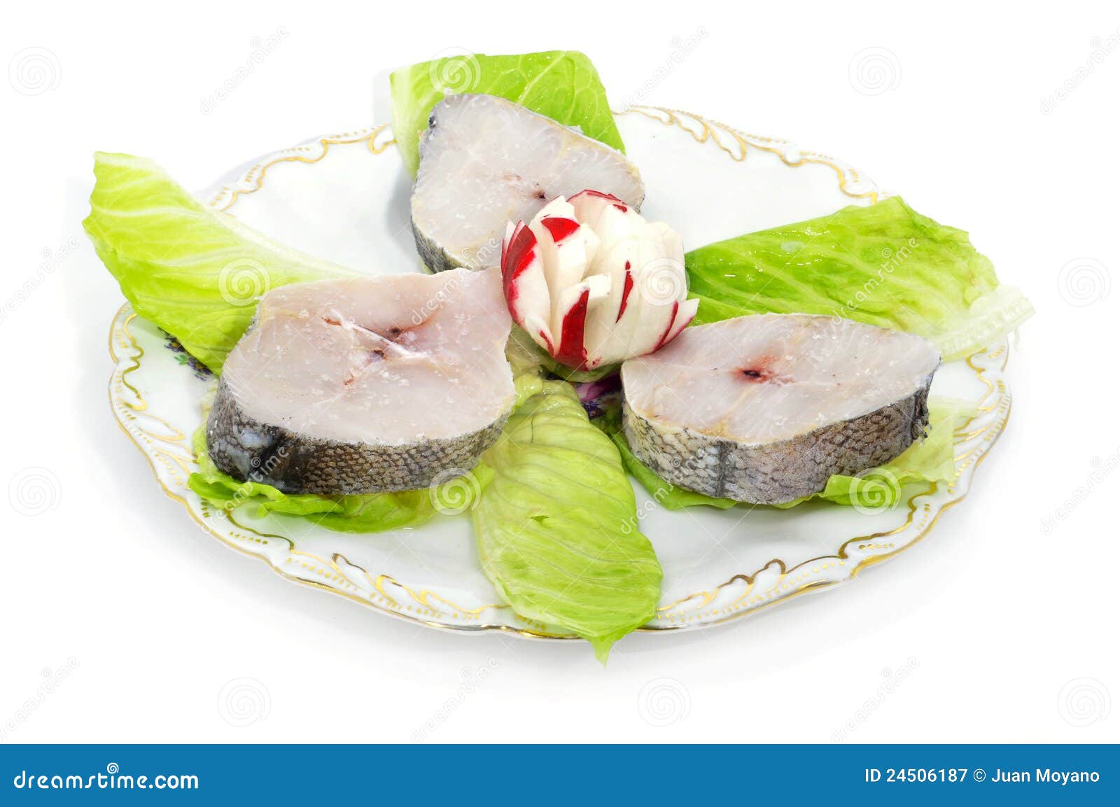Hake slices stock image. Image of nature, lettuce, sliced - 24506187