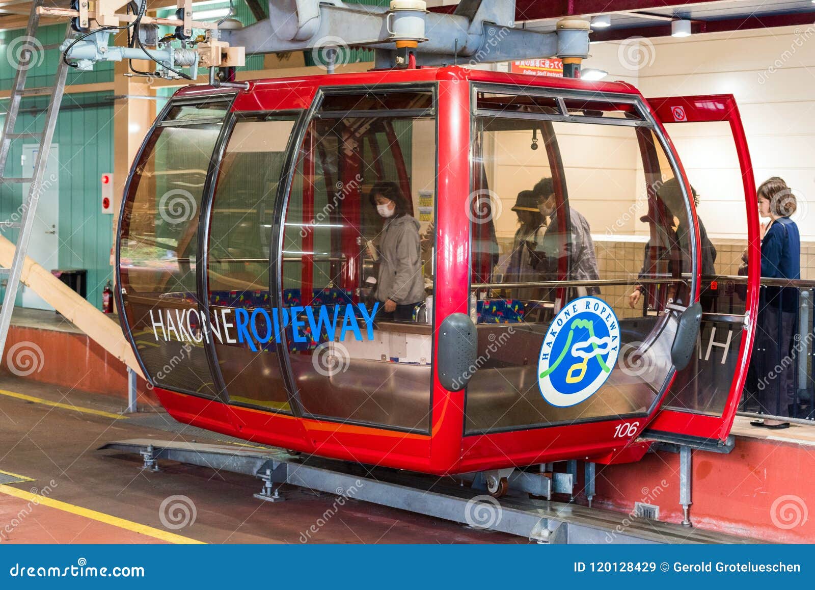 HAKONE, JAPAN - NOVEMBER 5, 2017: Cable Car. People Get into the ...