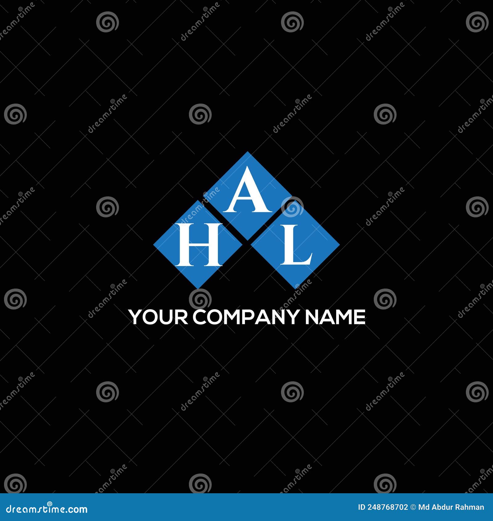 HAL Letter Logo Design On BLACK Background. HAL Creative Initials ...