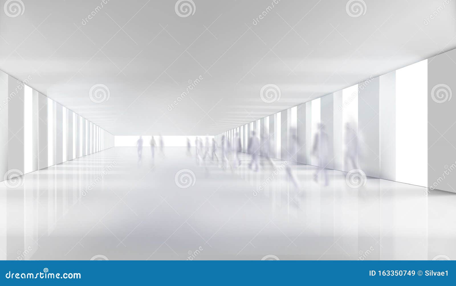 People Walking through the Underground Passage. Vector Illustration ...