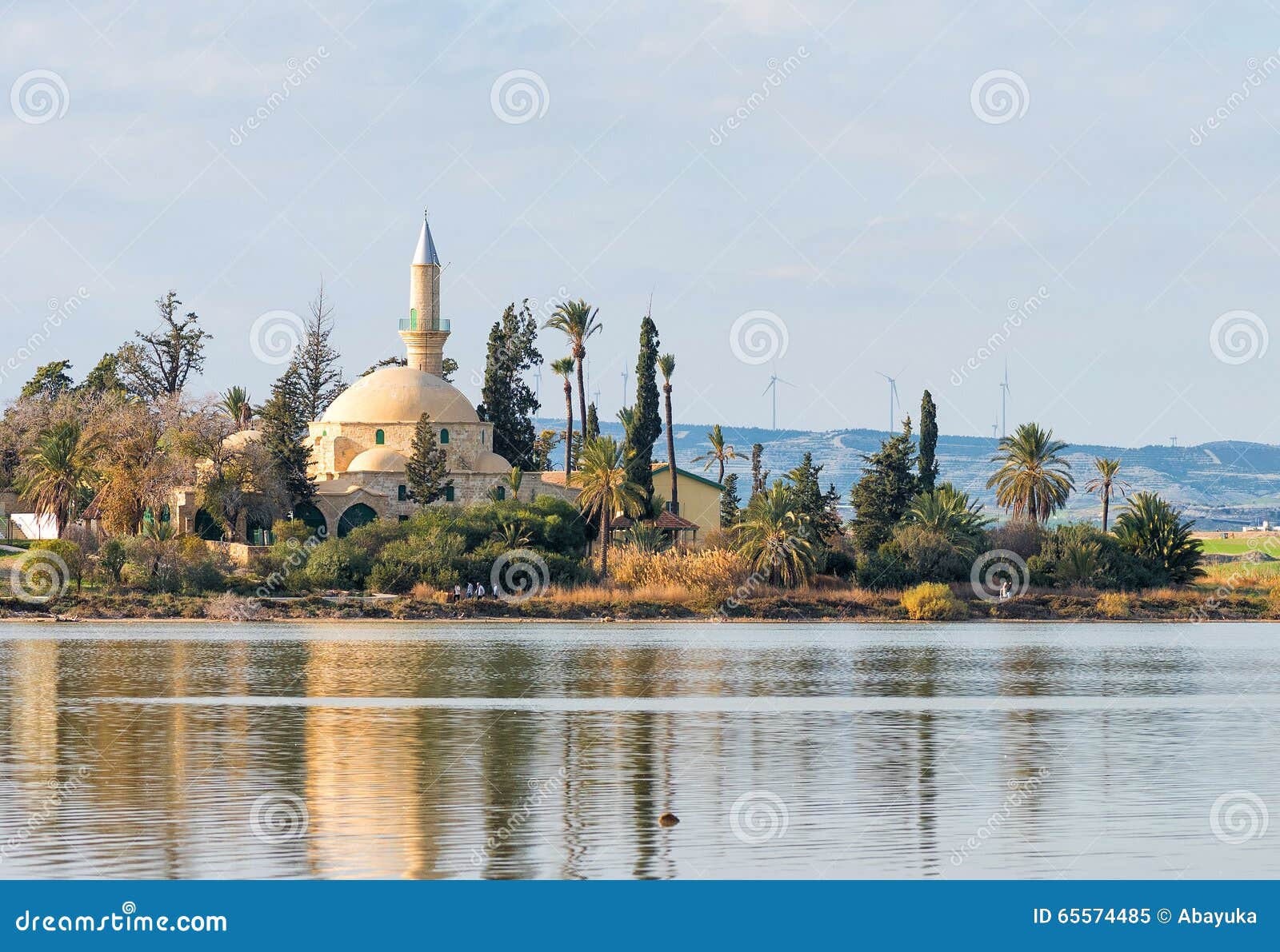 Hala Sultan Tekke Mosque in Larnaca, Cyprus Stock Afbeelding - Image of ...
