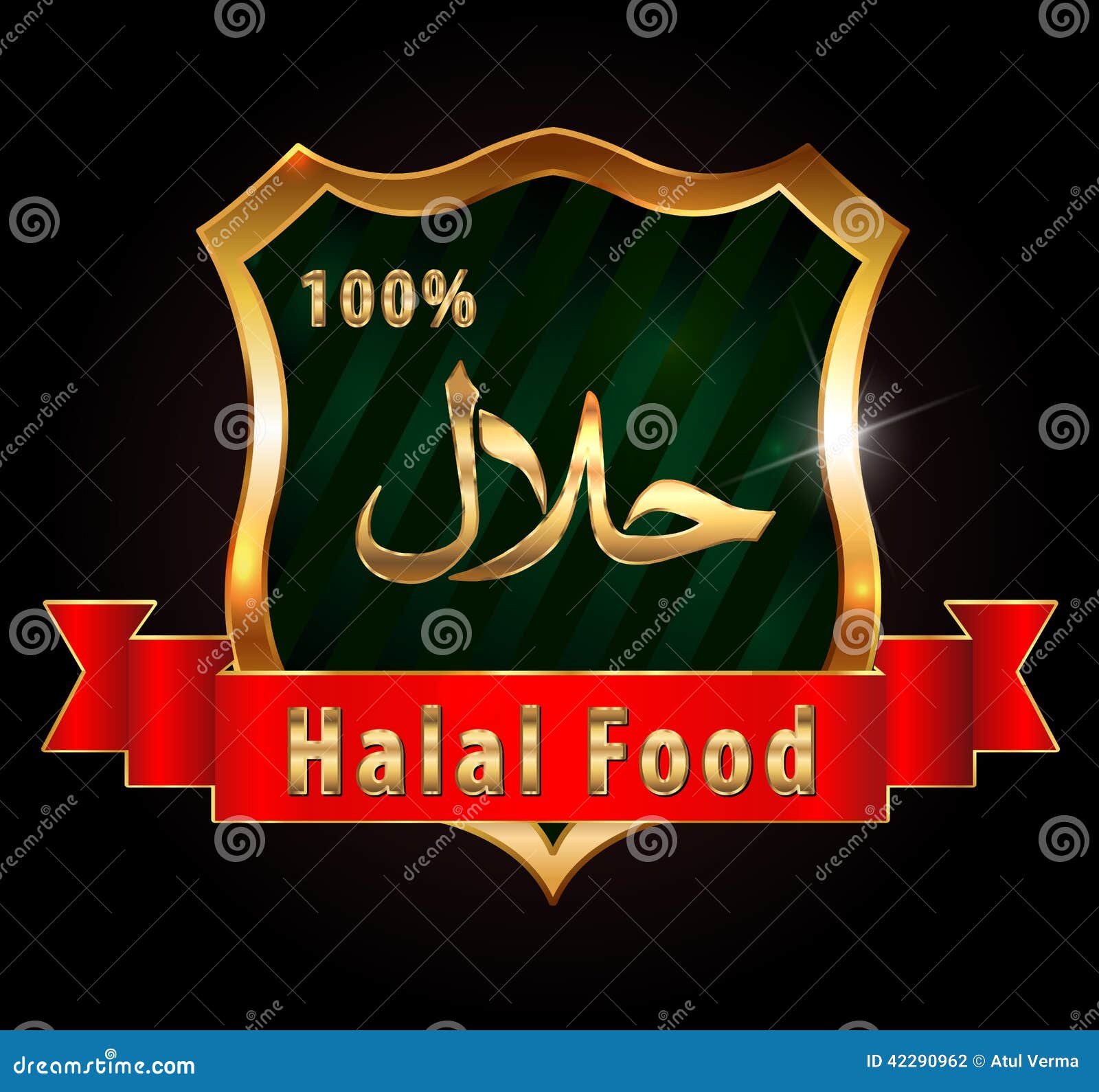 Halal Food Banner. Halal Food Speech Bubble Label Set. Cartoon Vector ...