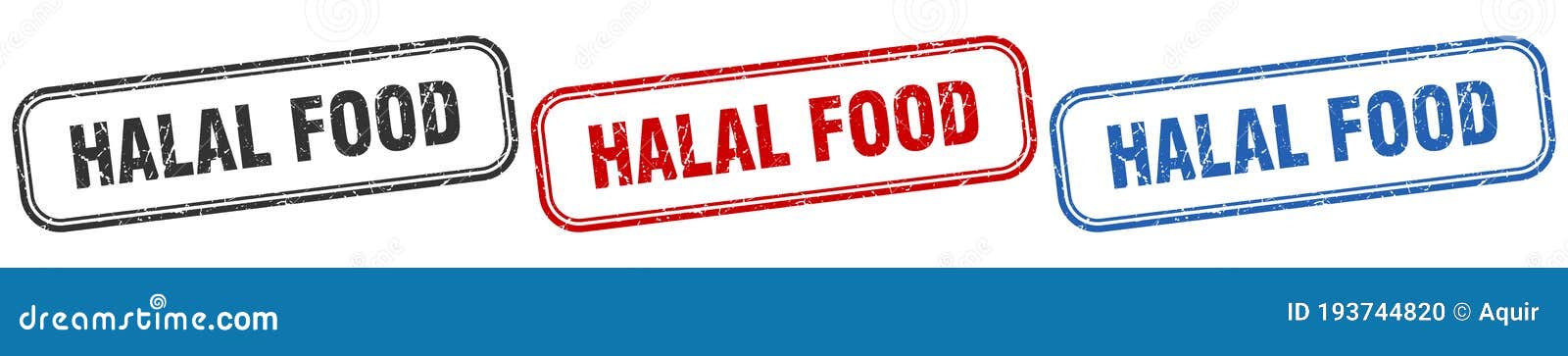 Halal Food Square Isolated Sign Set. Halal Food Stamp Stock Vector ...