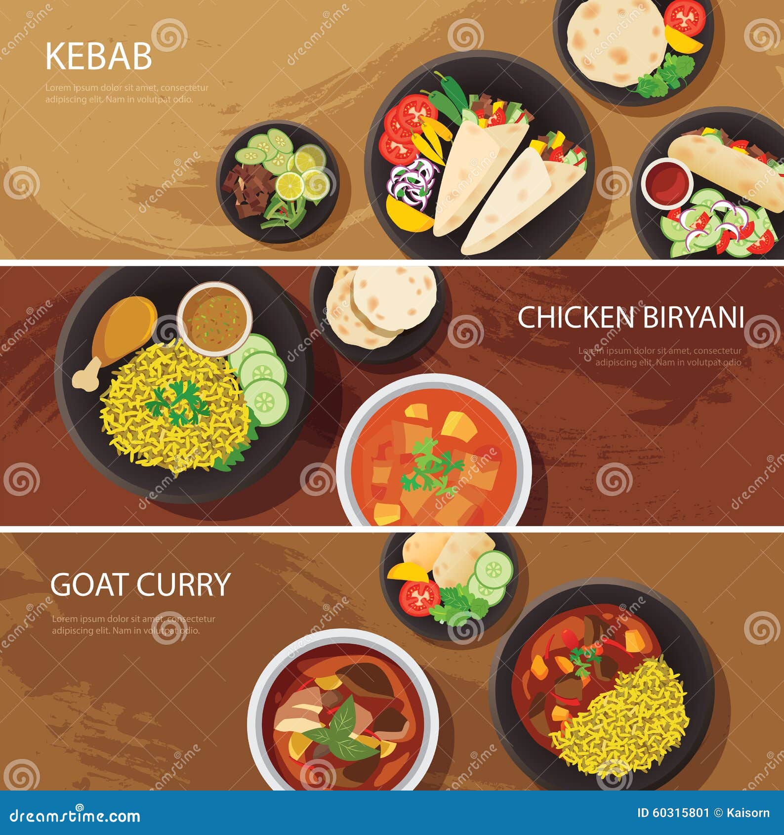 Halal Food Web Banner Flat Design , Kebab, Chicken Biryani, Goat Stock ...