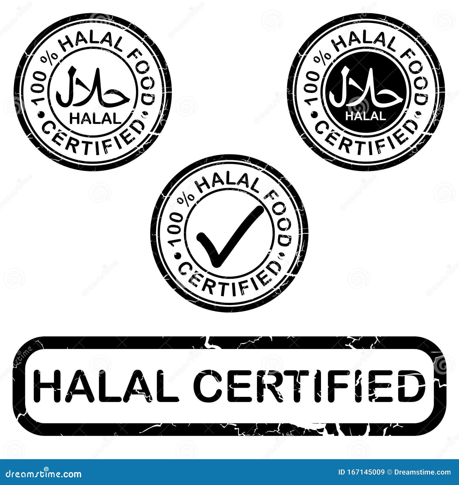 Halal Stamp Design, Halal Certificate Vector Stock Illustration ...
