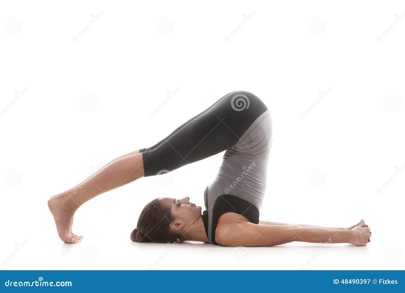 Halasana da pose imagem de stock. Imagem de esporte, curvatura - 48490397