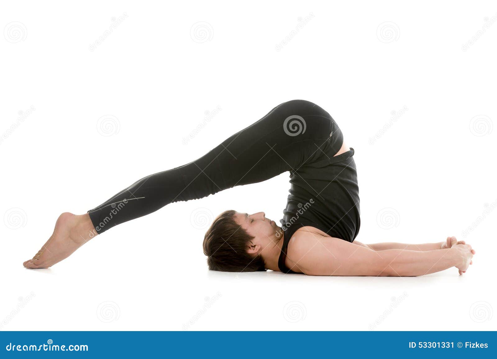 Halasana da pose imagem de stock. Imagem de branco, homem - 53301331